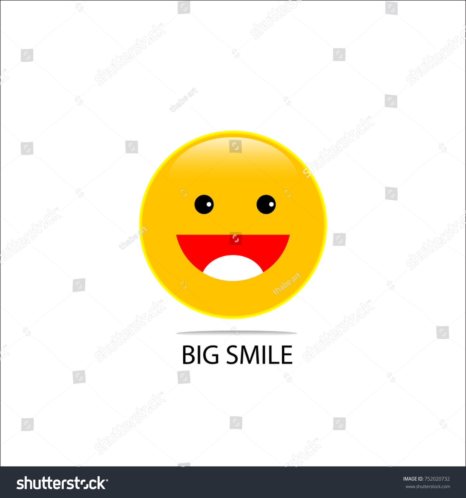 Emoticon Big Smile Vector Template Stock Vector (Royalty Free) 752020732
