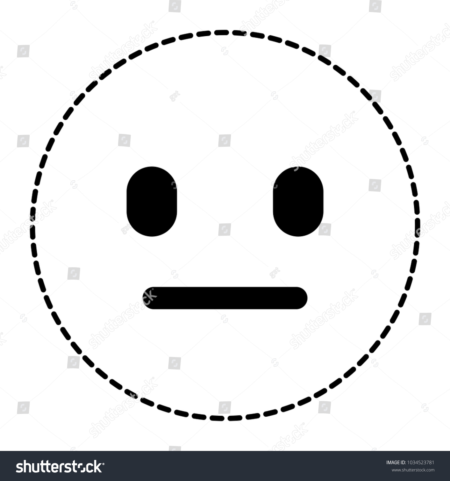 Emoticon Cartoon Face Speechless Expression: vector de stock (libre de ...