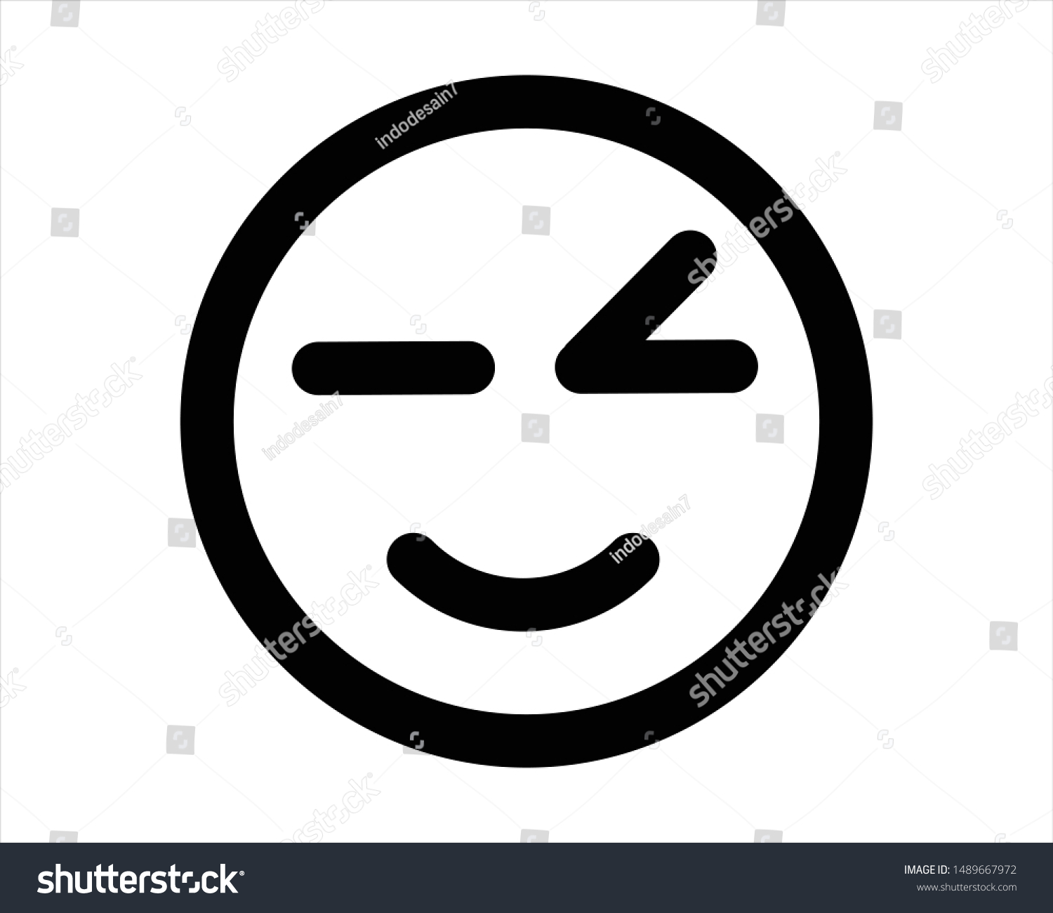 Emoticon Cool Line Icon Vector Stock Vector (Royalty Free) 1489667972 ...
