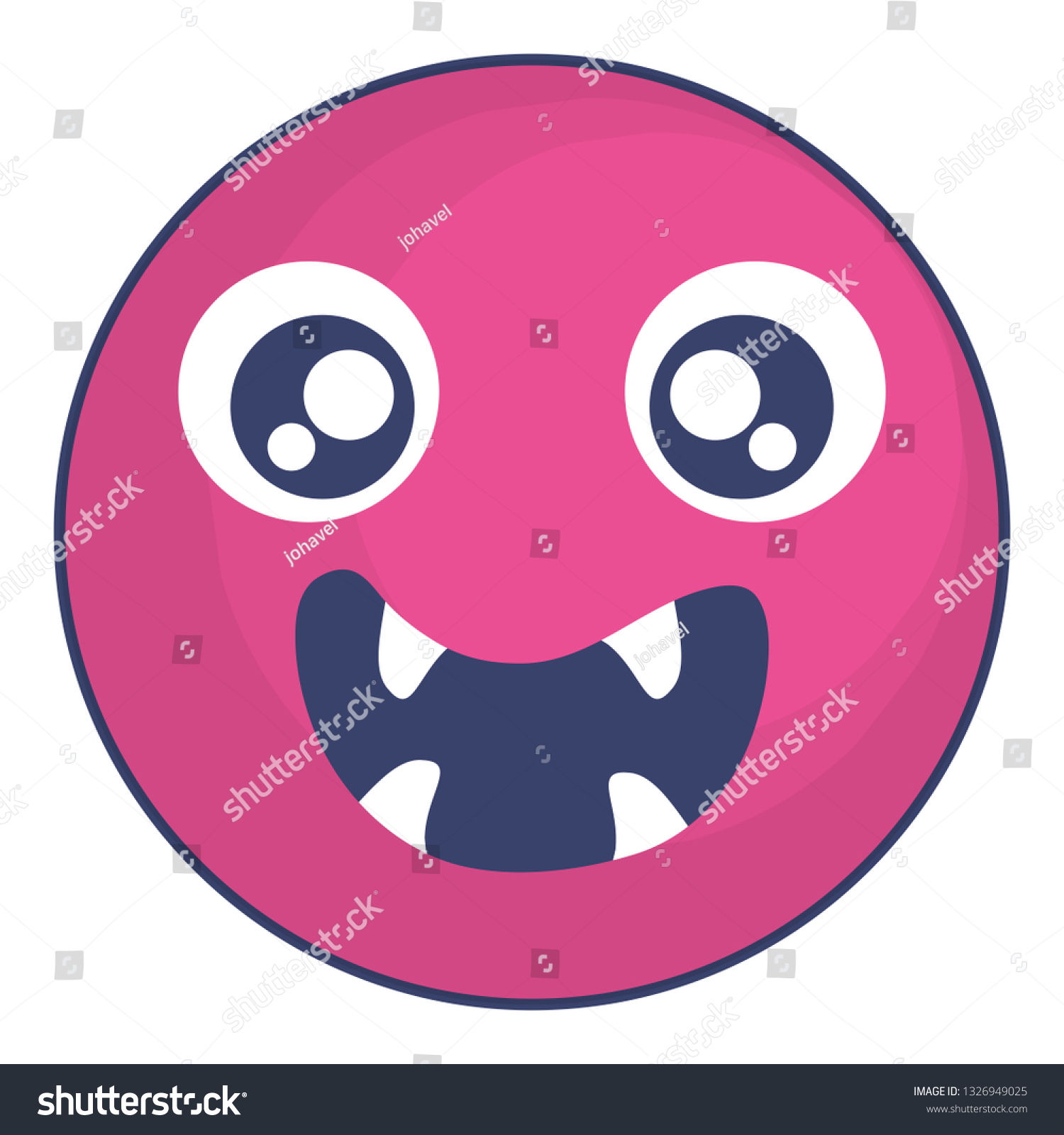 Emoticon Face Crazy Teeth Stock Vector (Royalty Free) 1326949025