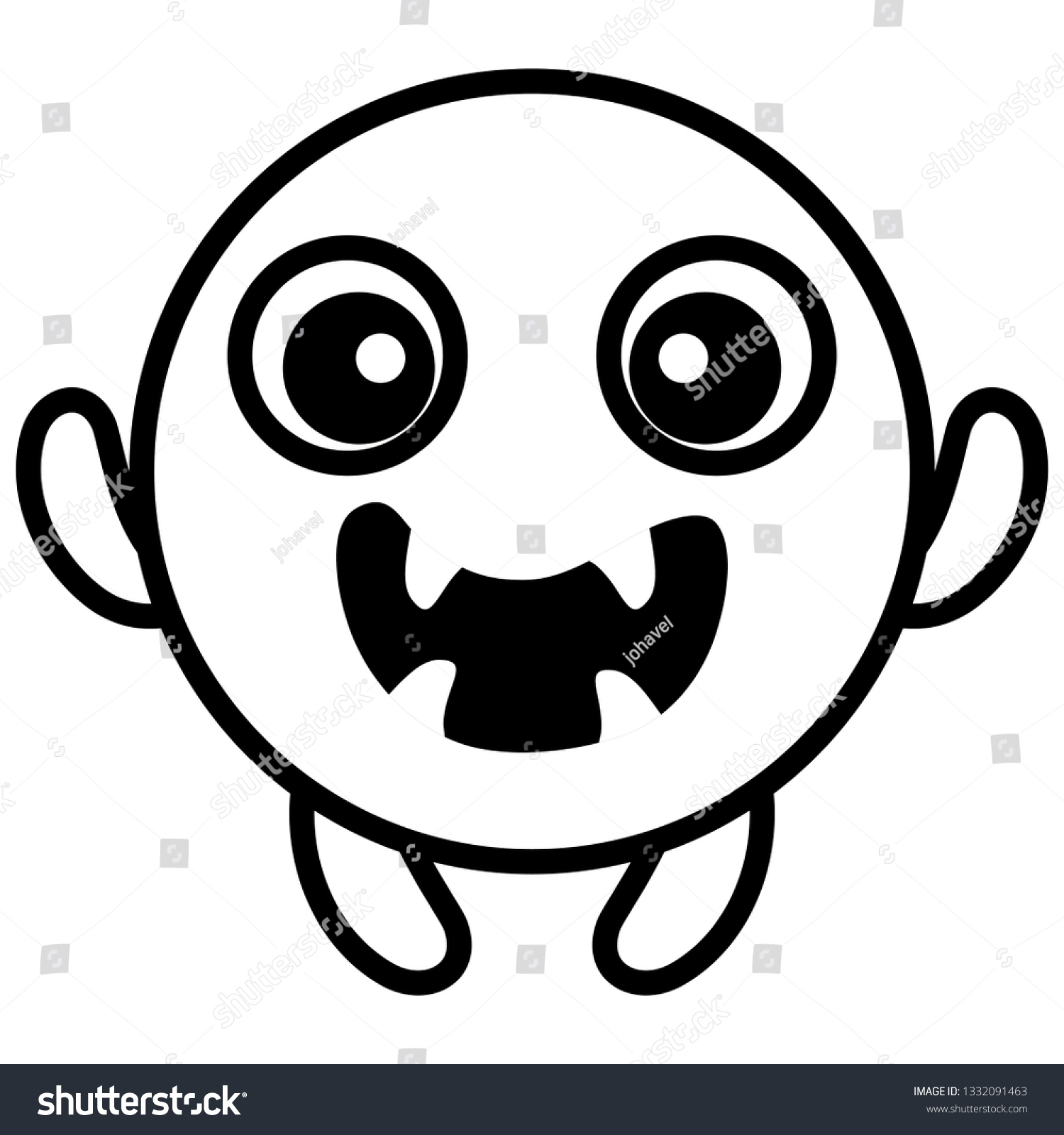 Emoticon Face Crazy Teeth Stock Vector (Royalty Free) 1332091463 ...