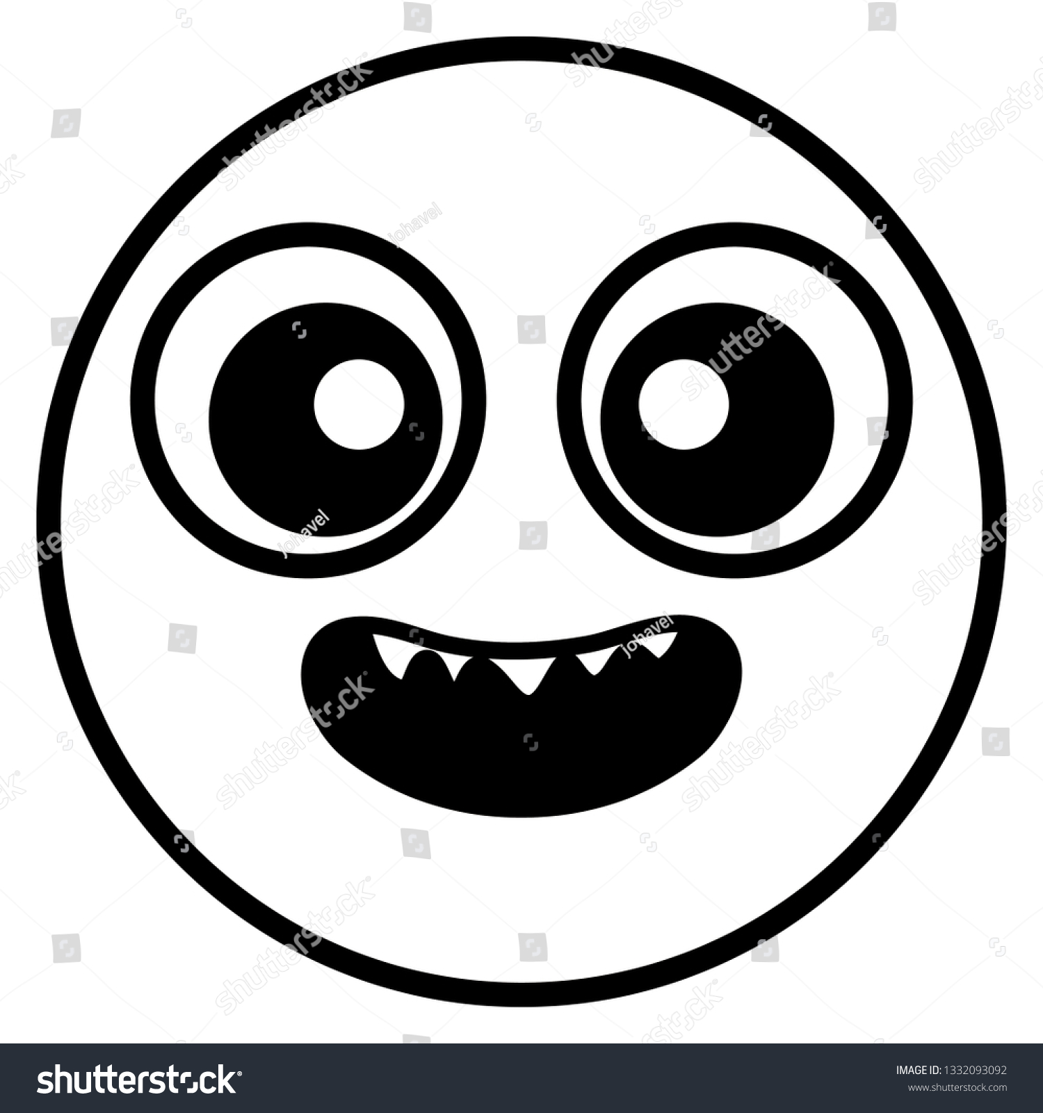 Emoticon Face Crazy Teeth Stock Vector (Royalty Free) 1332093092 ...