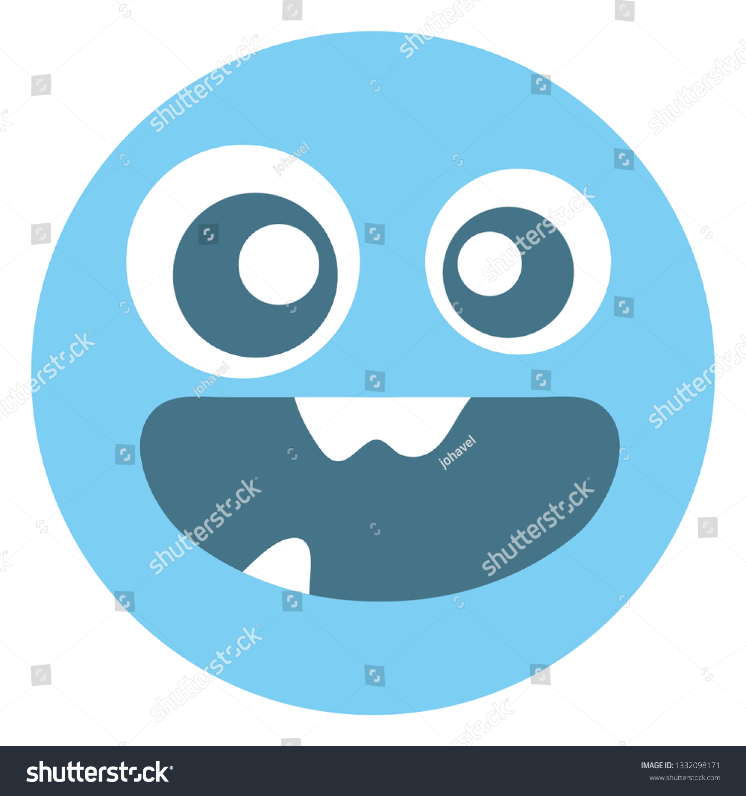 Emoticon Face Crazy Teeth Stock Vector (Royalty Free) 1332098171