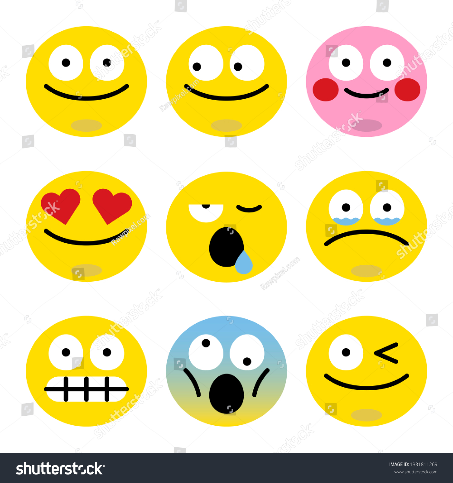 Emoticon Facial Expression Collection Vector: stockvector (rechtenvrij ...