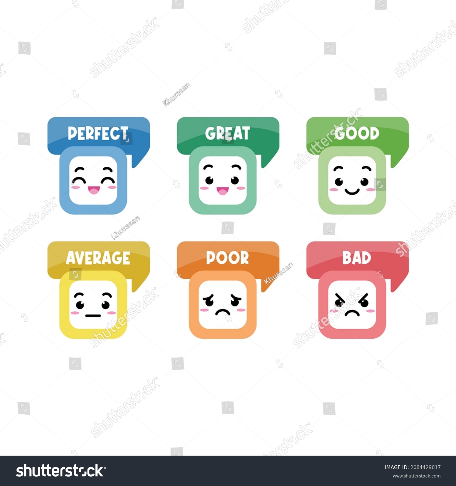 Emoticon Set Feedback Concept Stock Vector (Royalty Free) 2084429017 ...