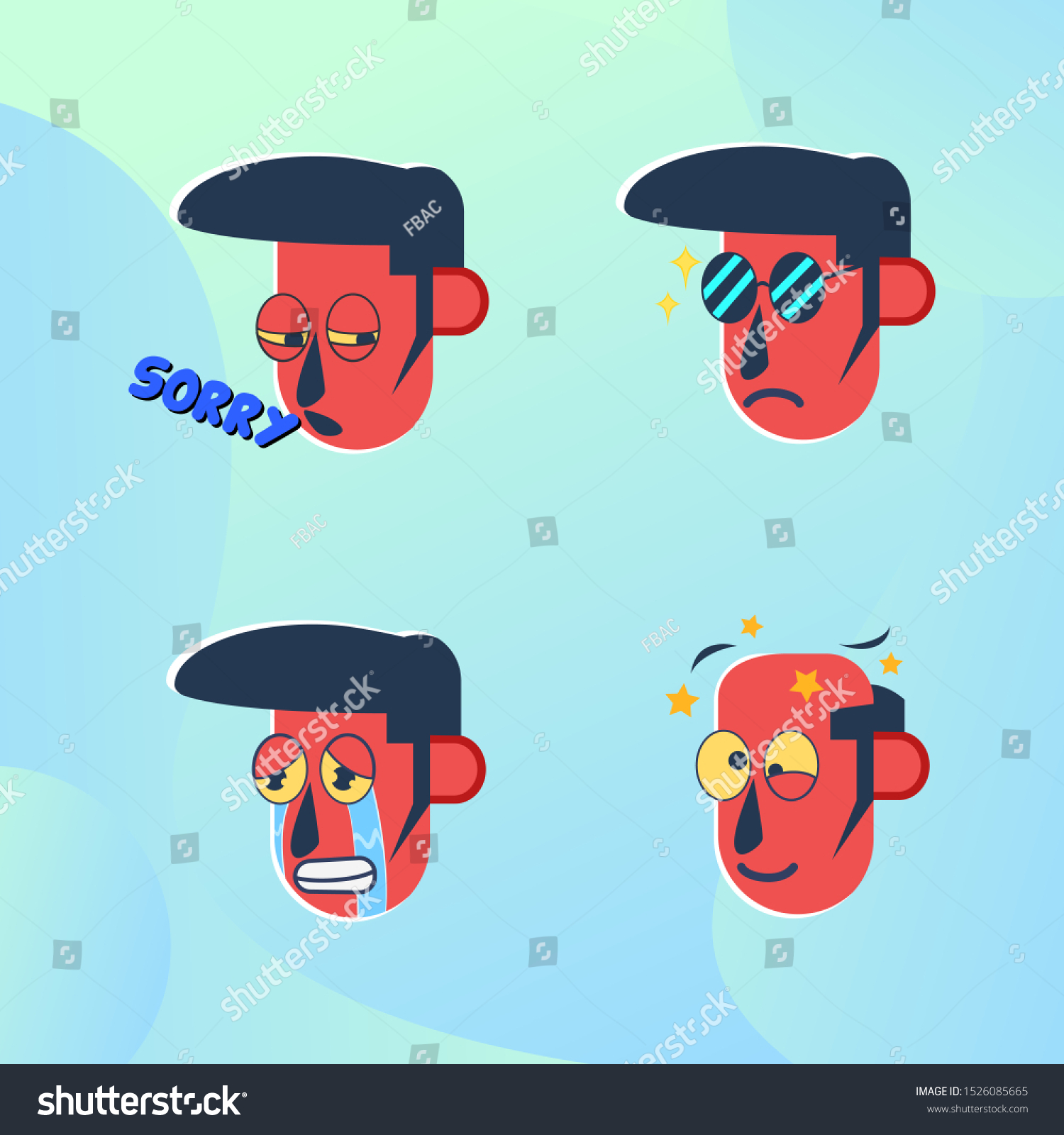 Emoticon Sticker Set Vector Illustration Stock Vector (Royalty Free ...
