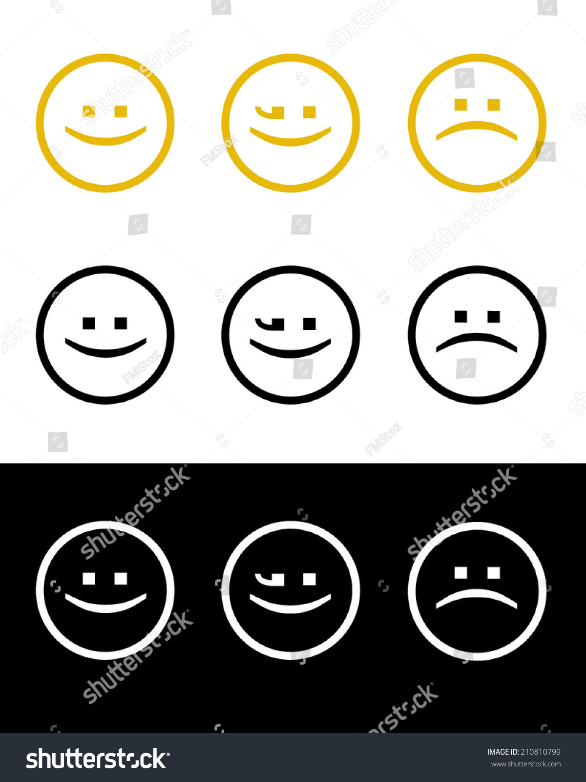 Emoticon Symbols Vector: เวกเตอร์สต็อก (ปลอดค่าลิขสิทธิ์) 210810799 ...