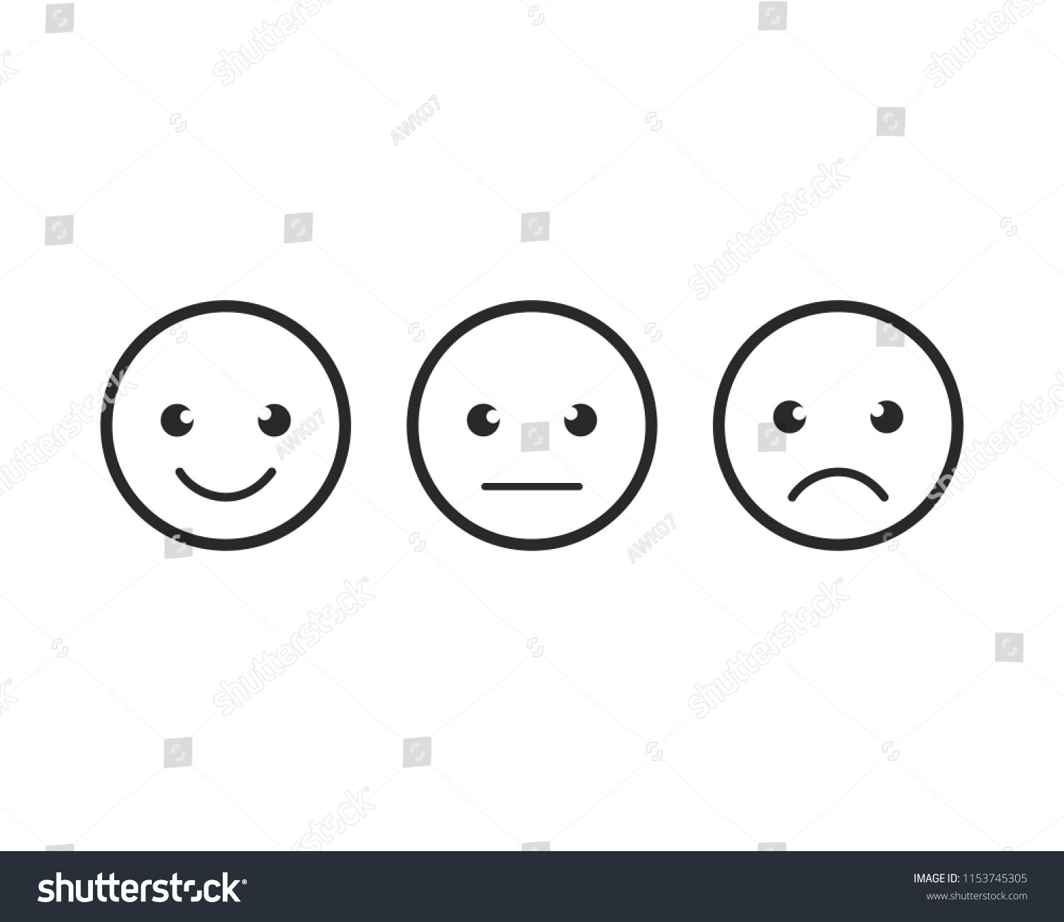 Emoticon Template Face Expression Icon Vector 스톡 벡터(로열티 프리) 1153745305 ...