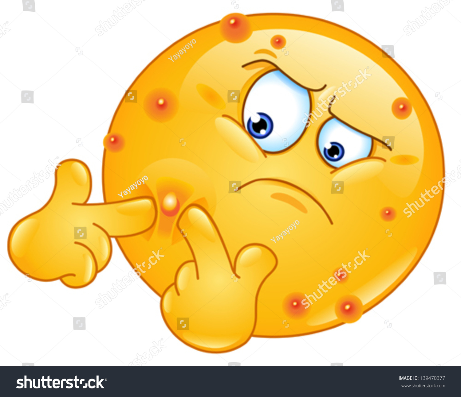 Emoticon Acne Squeezing Pimple Stock Vector (Royalty Free) 139470377