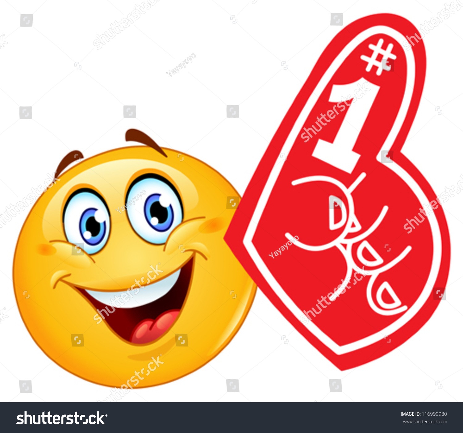 Emoticon Foam Finger Stock Vector (Royalty Free) 116999980