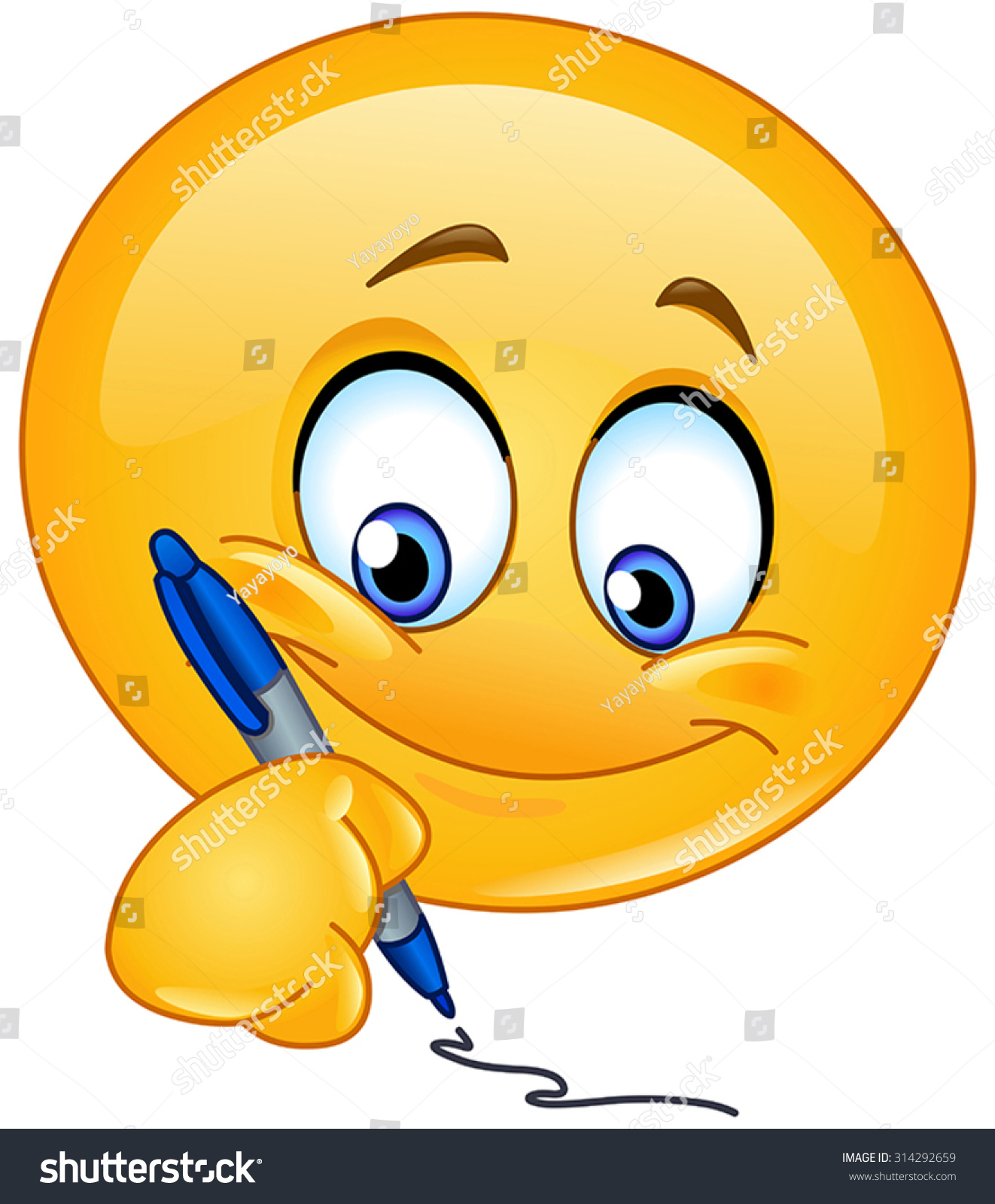 Emoticon Writing Illustration vectorielle libre de droits 314292659 ...