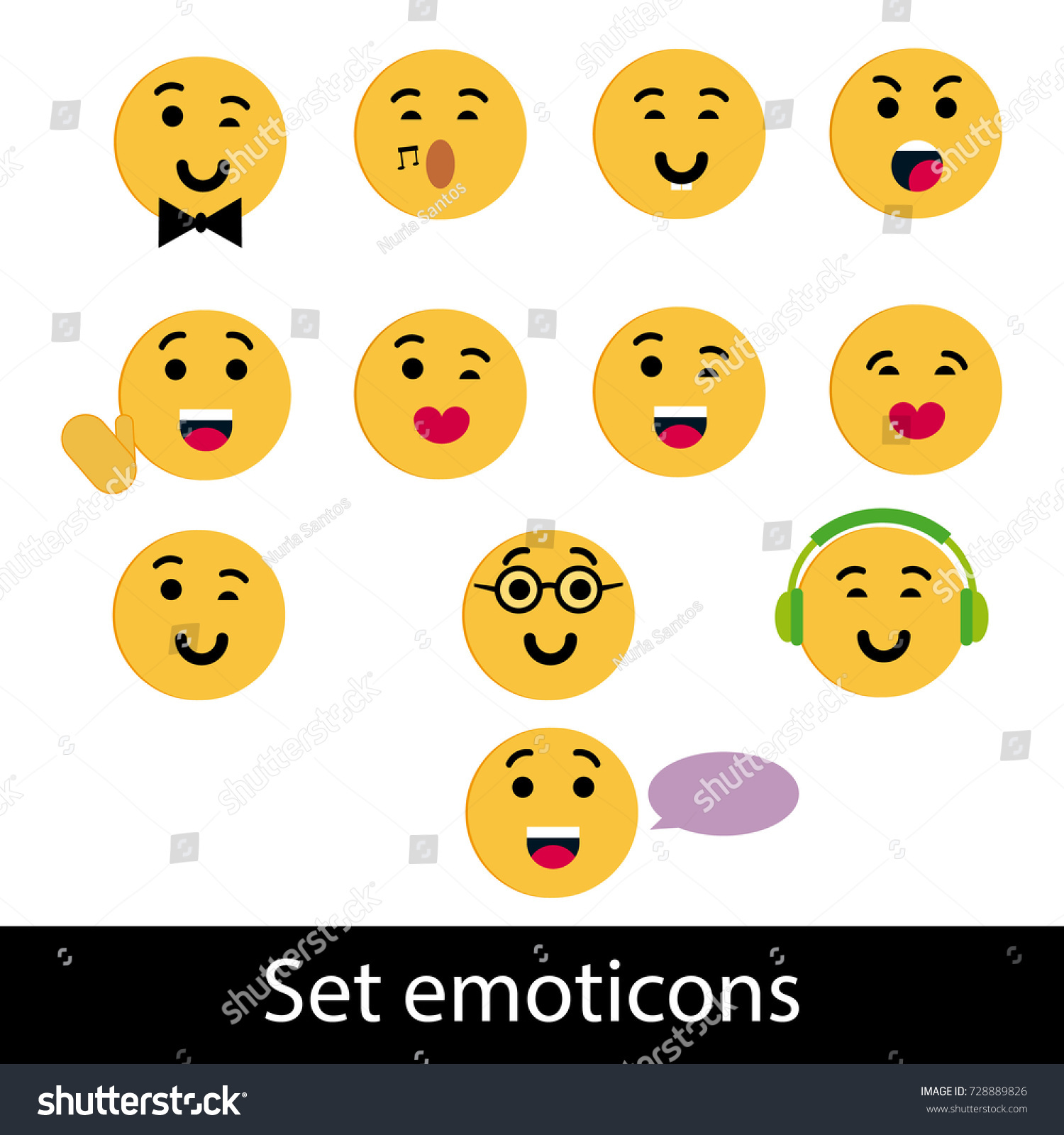 Emoticons Several Styles Stock Vector (Royalty Free) 728889826