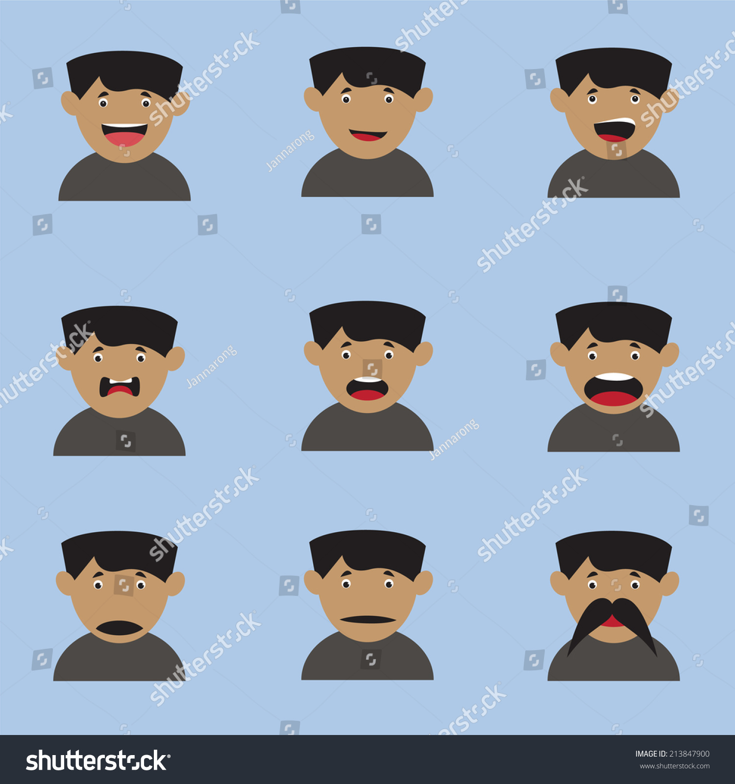 Emotion Cartoon Faces 스톡 벡터(로열티 프리) 213847900 | Shutterstock