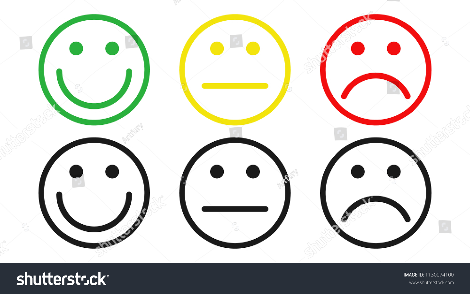 Emotion Icons Vector Illustration Stock Vector (Royalty Free) 1130074100