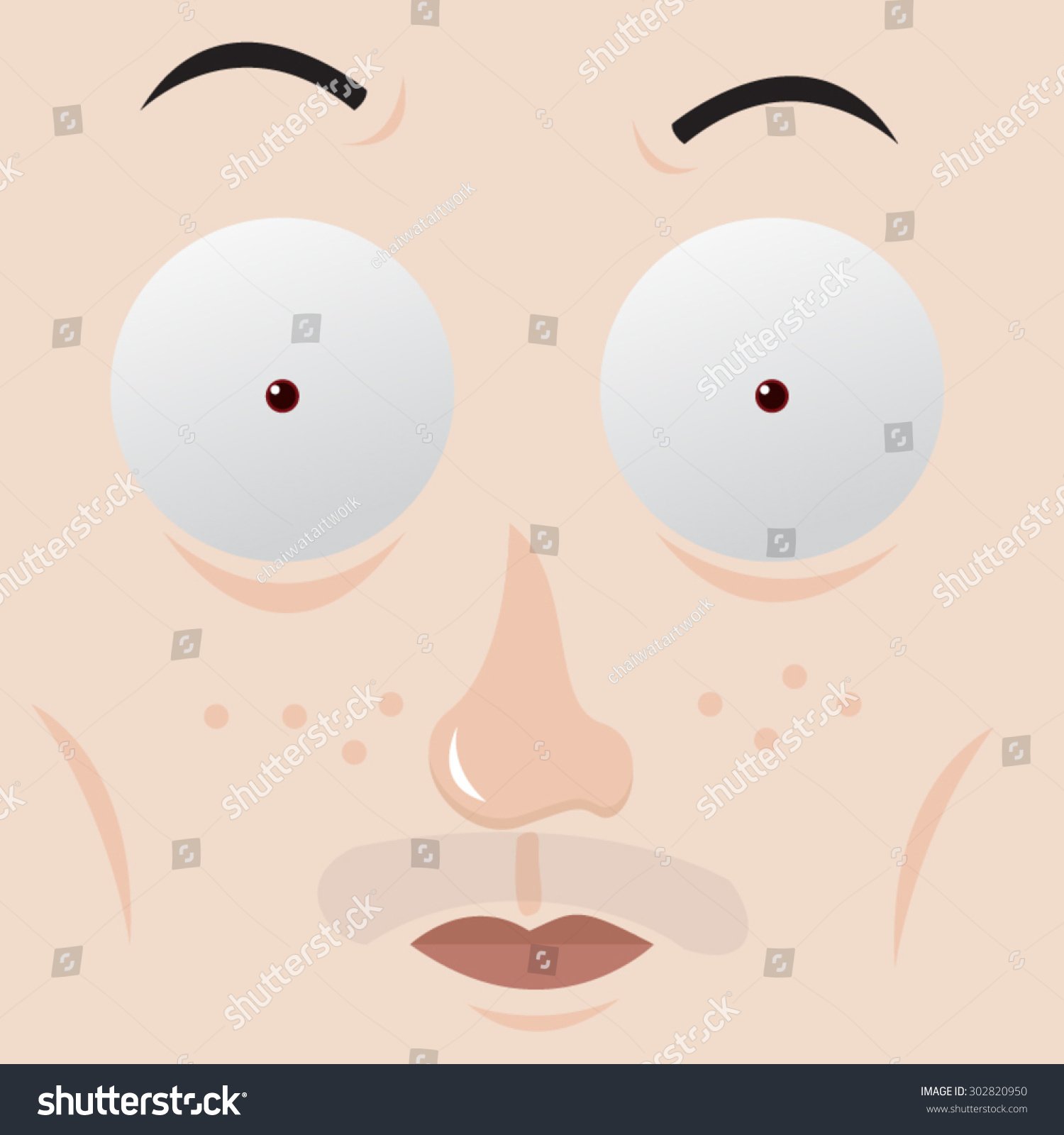 Emotion Surprise Face Vector Stock Vector (Royalty Free) 302820950 ...