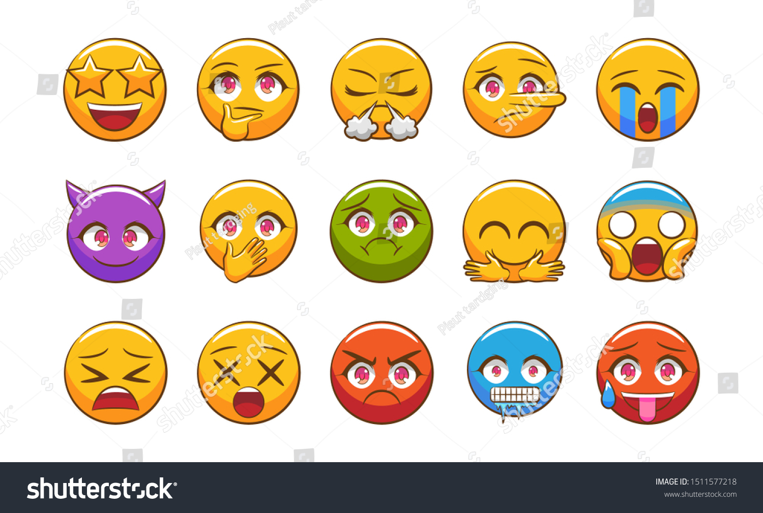 Emotion Vector Set Clipart Design 스톡 벡터(로열티 프리) 1511577218 | Shutterstock