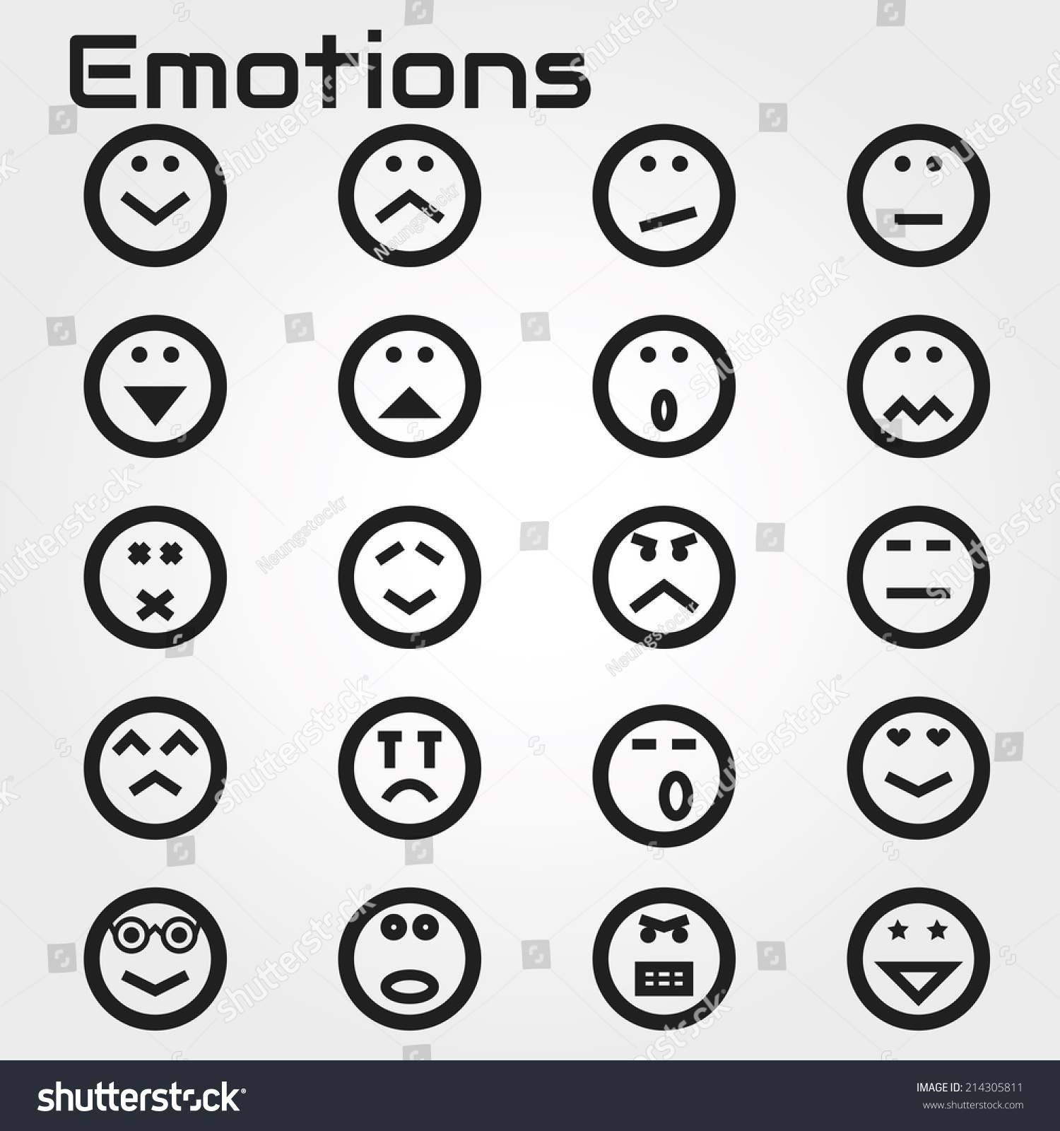 Emotions Face Icon Stock Vector (Royalty Free) 214305811