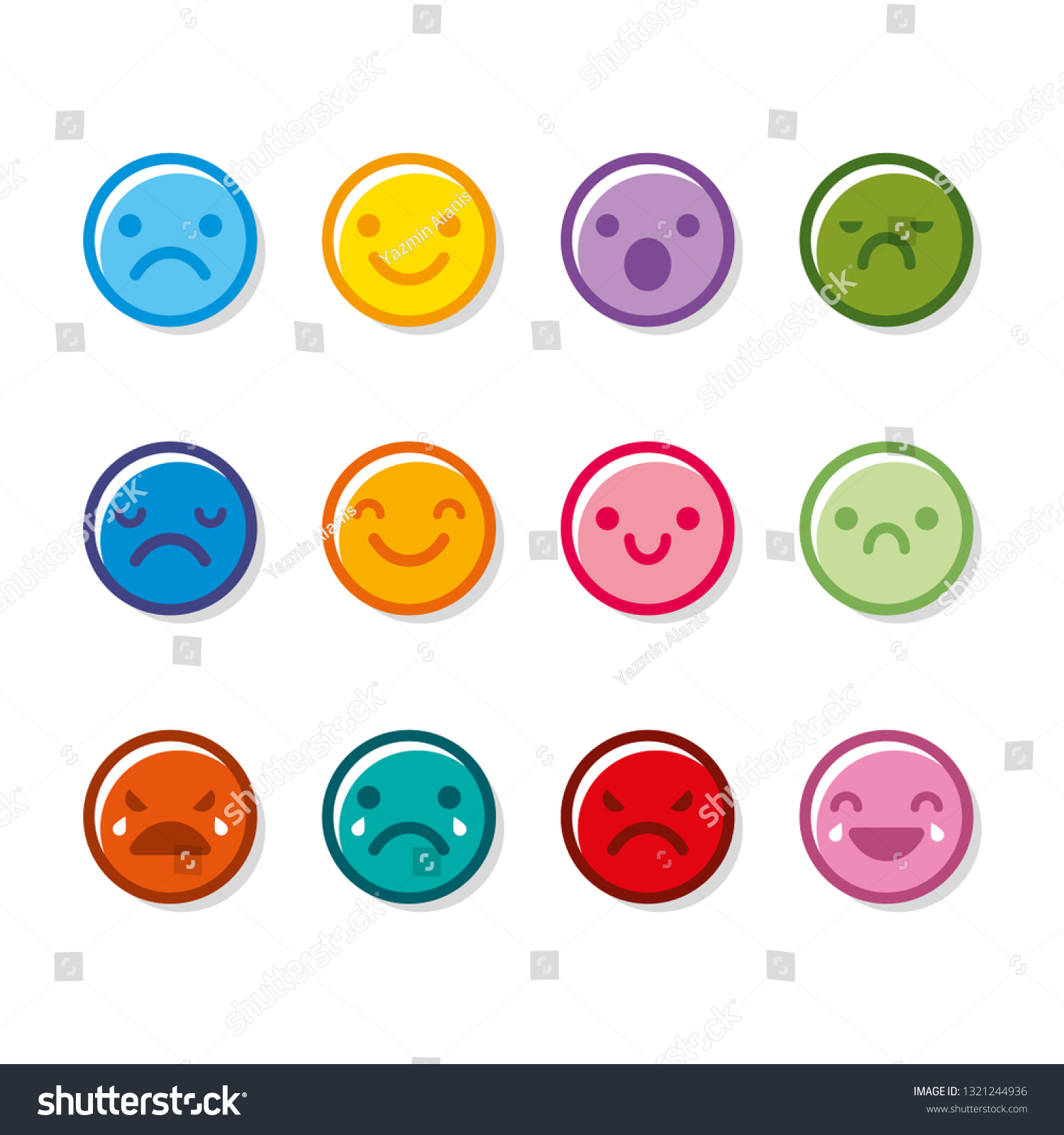 Emotions Icon Set Stock Vector (Royalty Free) 1321244936 | Shutterstock