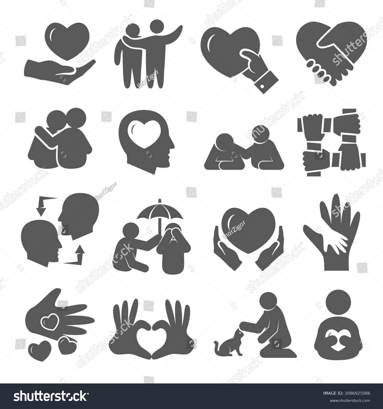 Empathy Icon Set On White Background Stock Vector (Royalty Free ...