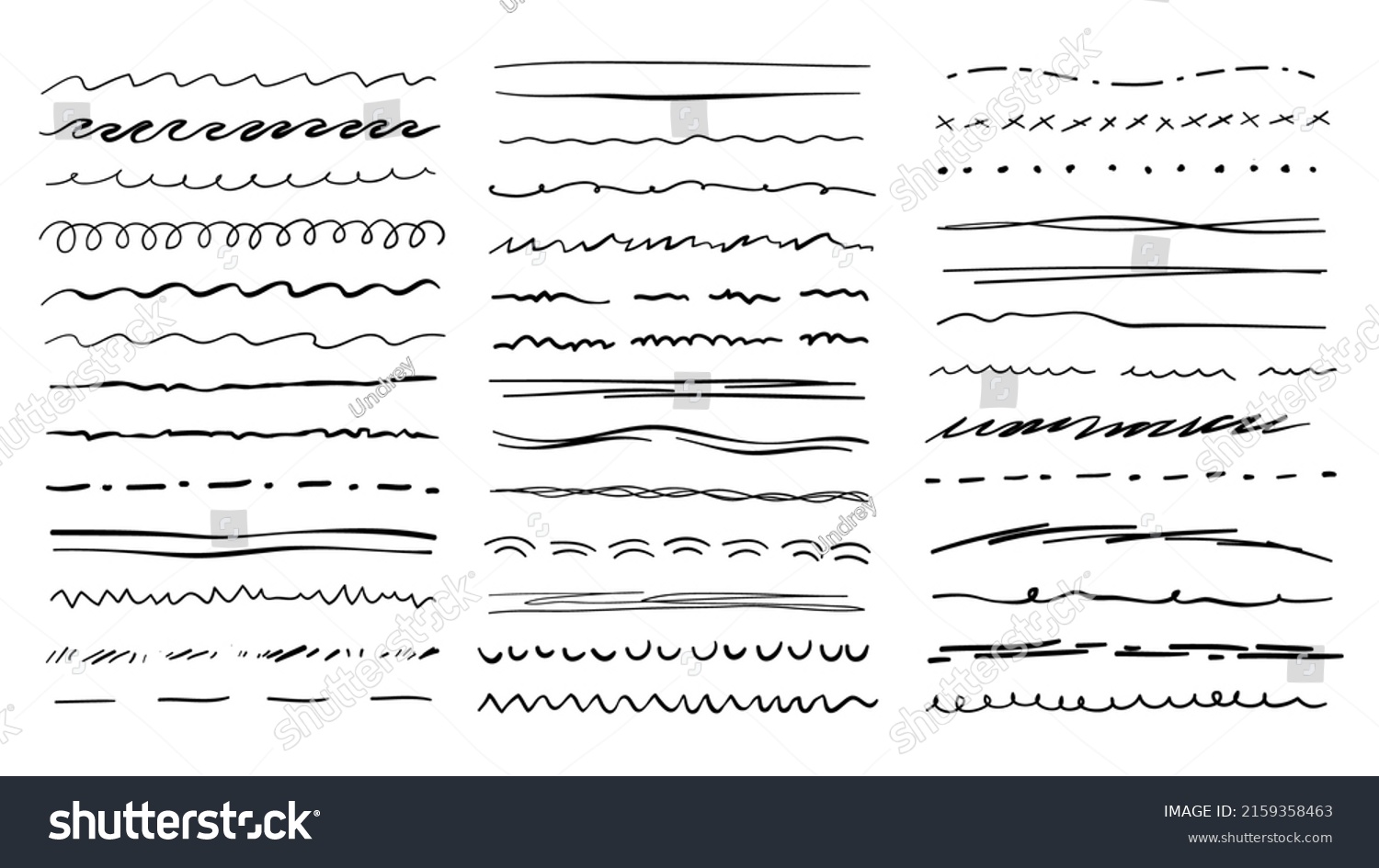 Emphasis Lines Underlines Strokes Rough Sloppy Stock Vector (Royalty ...