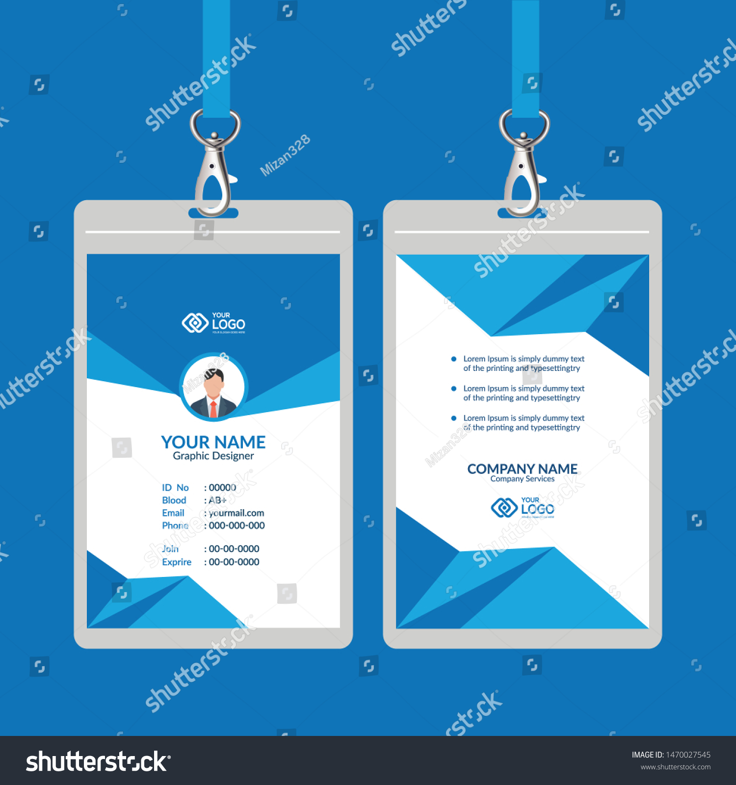 Employee Id Card Design Template Vector Stock Vector (Royalty Free ...
