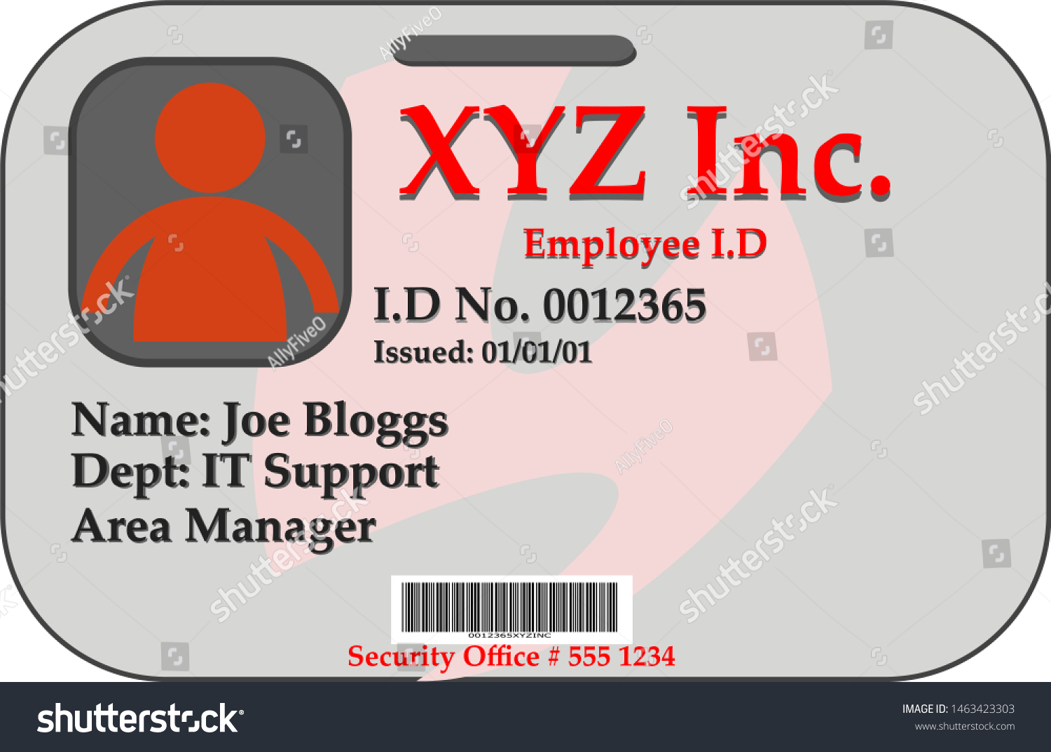 Employee Id Card Barcode Stock Vector (Royalty Free) 1463423303