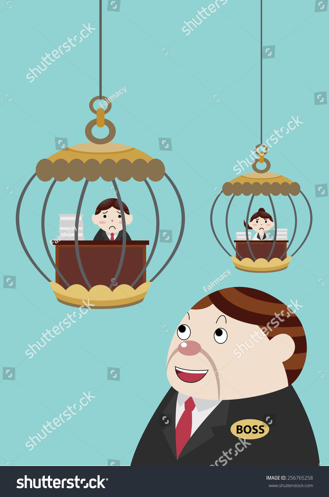 Employee Cage Stock Vector (Royalty Free) 256765258