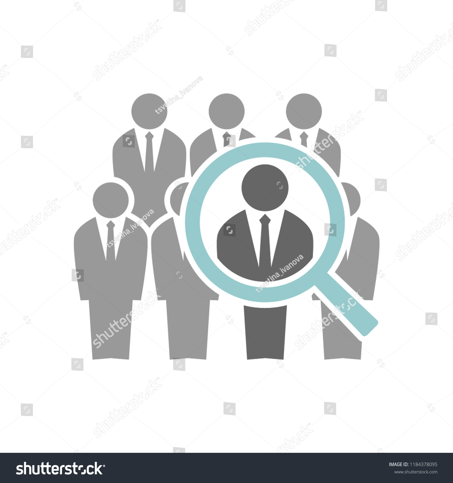 Employee Recruiting Concept Illustration Group Businessmen Stock Vector