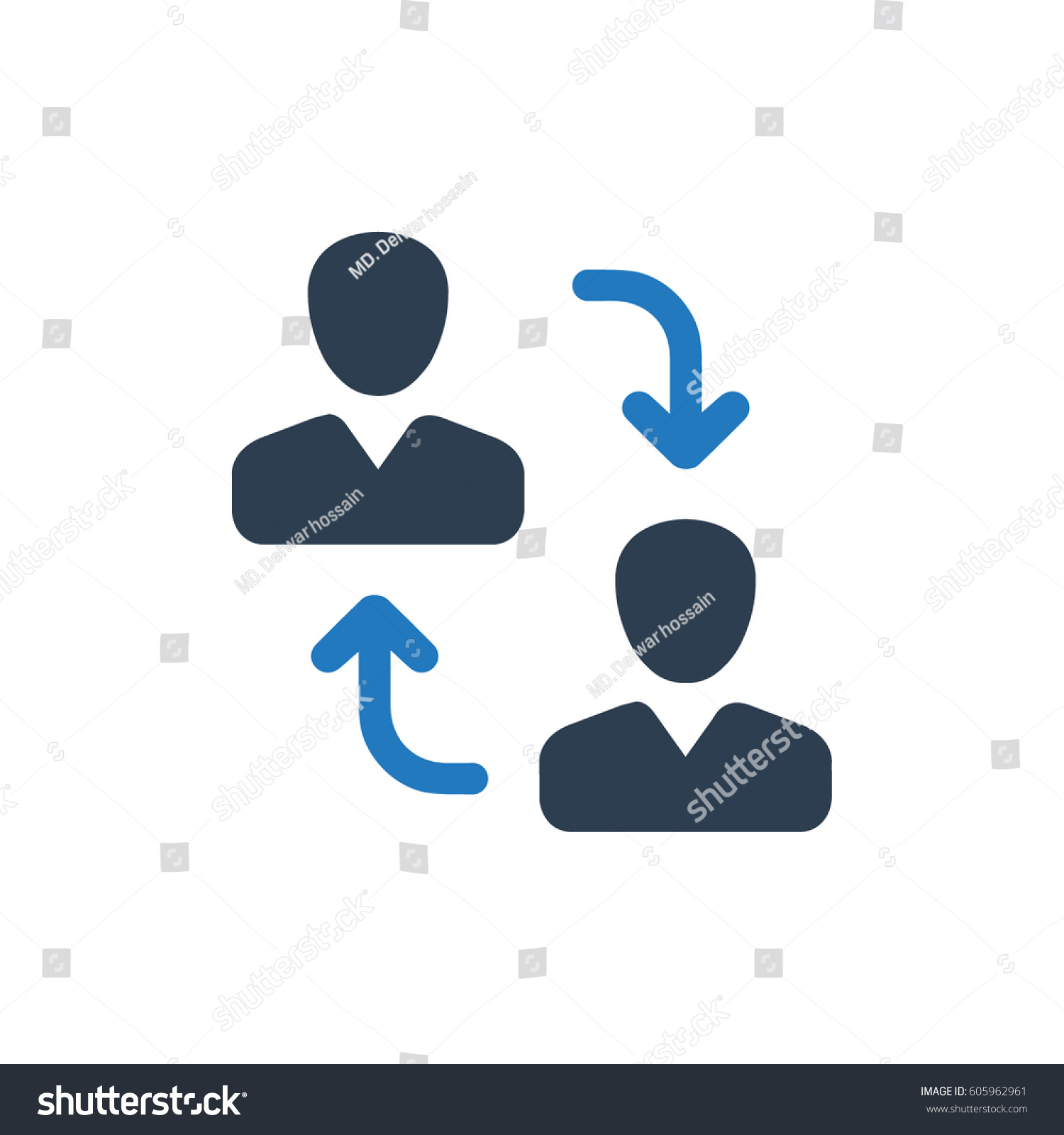 Employee Replacement Icon Stock Vector (Royalty Free) 605962961 ...
