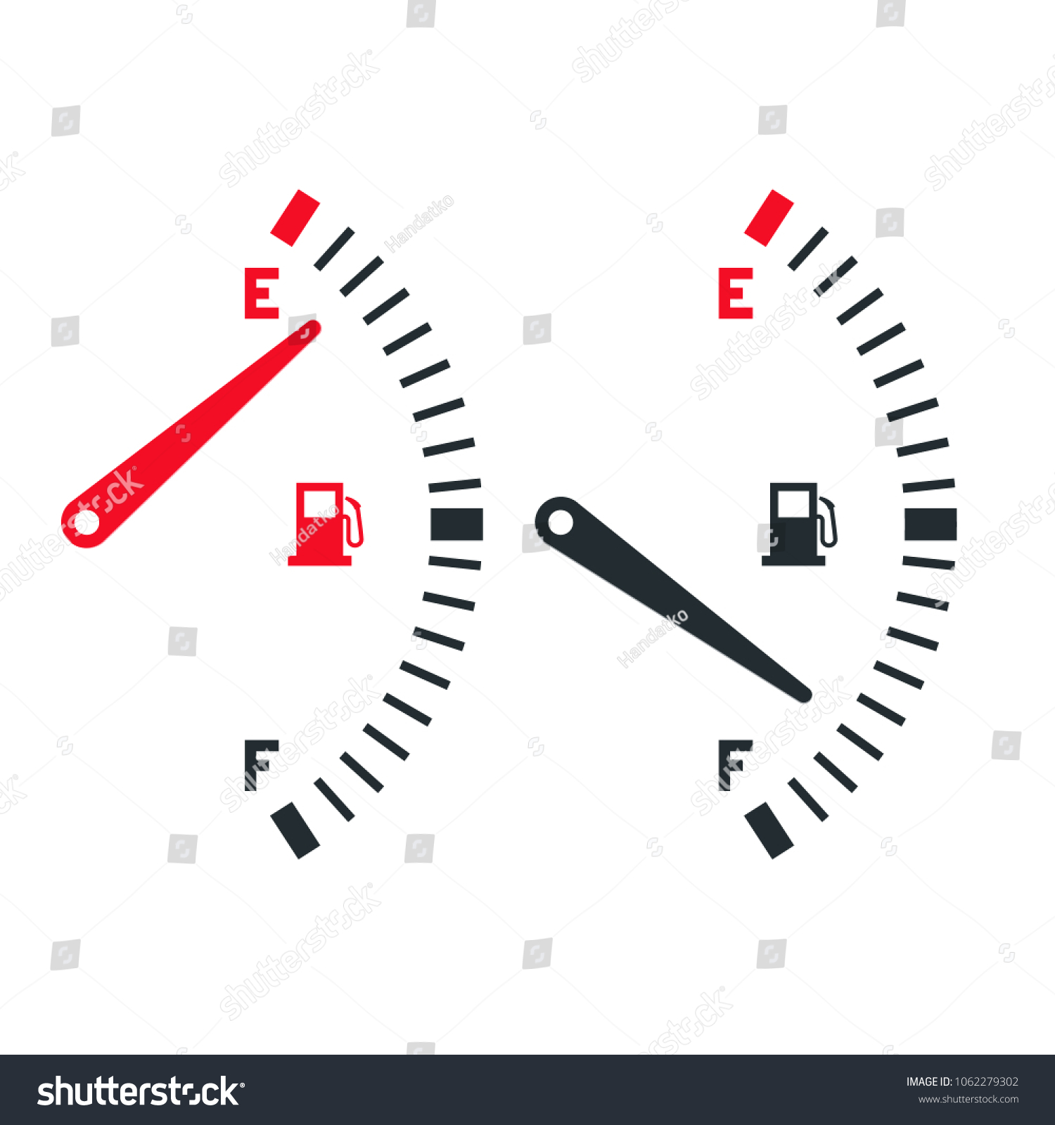 Empty Full Fuel Icon Vector Dashboard Stock Vector (Royalty Free ...