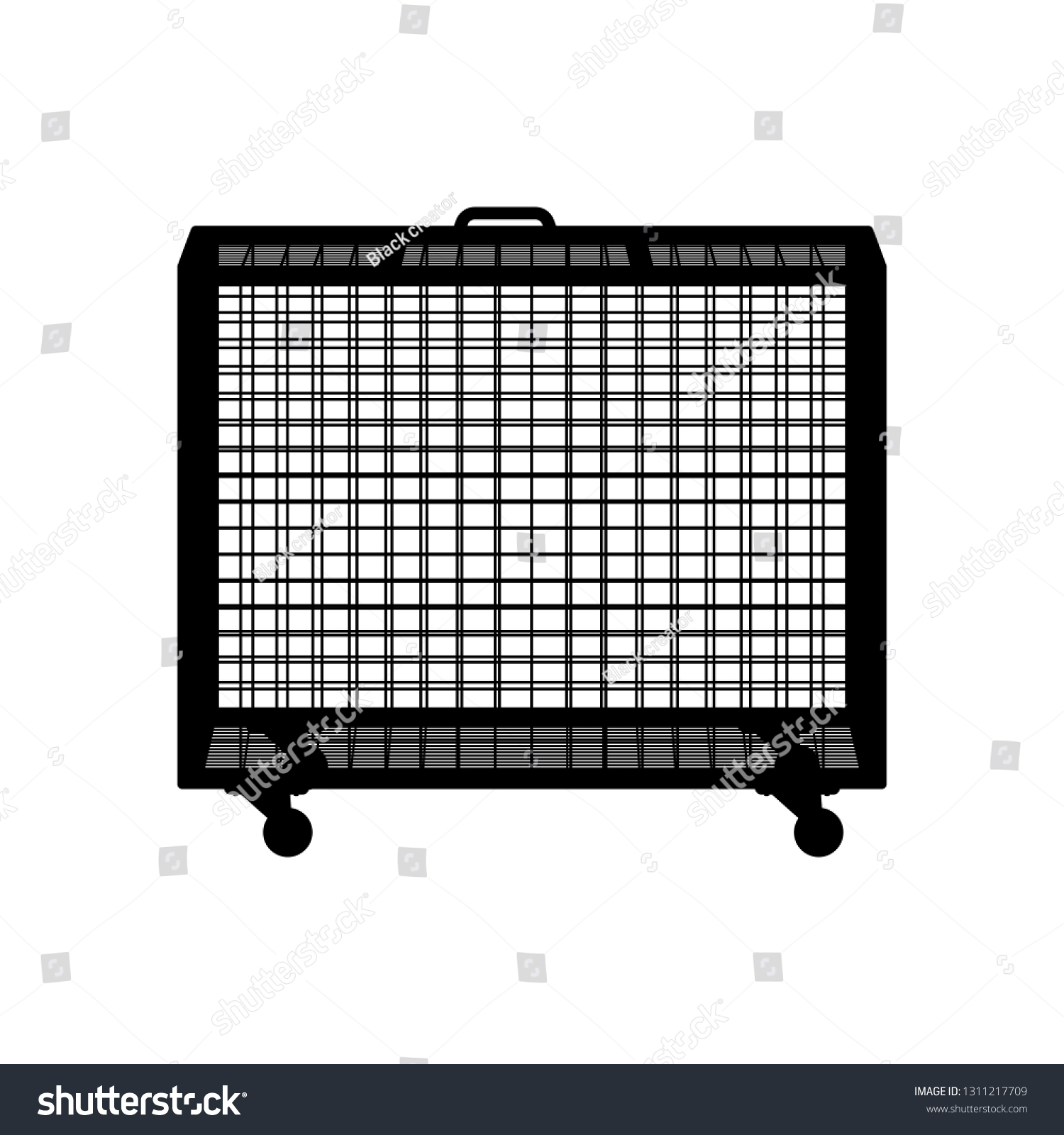 Empty Animal Cage Silhouette Vector Stock Vector (Royalty Free) 1311217709