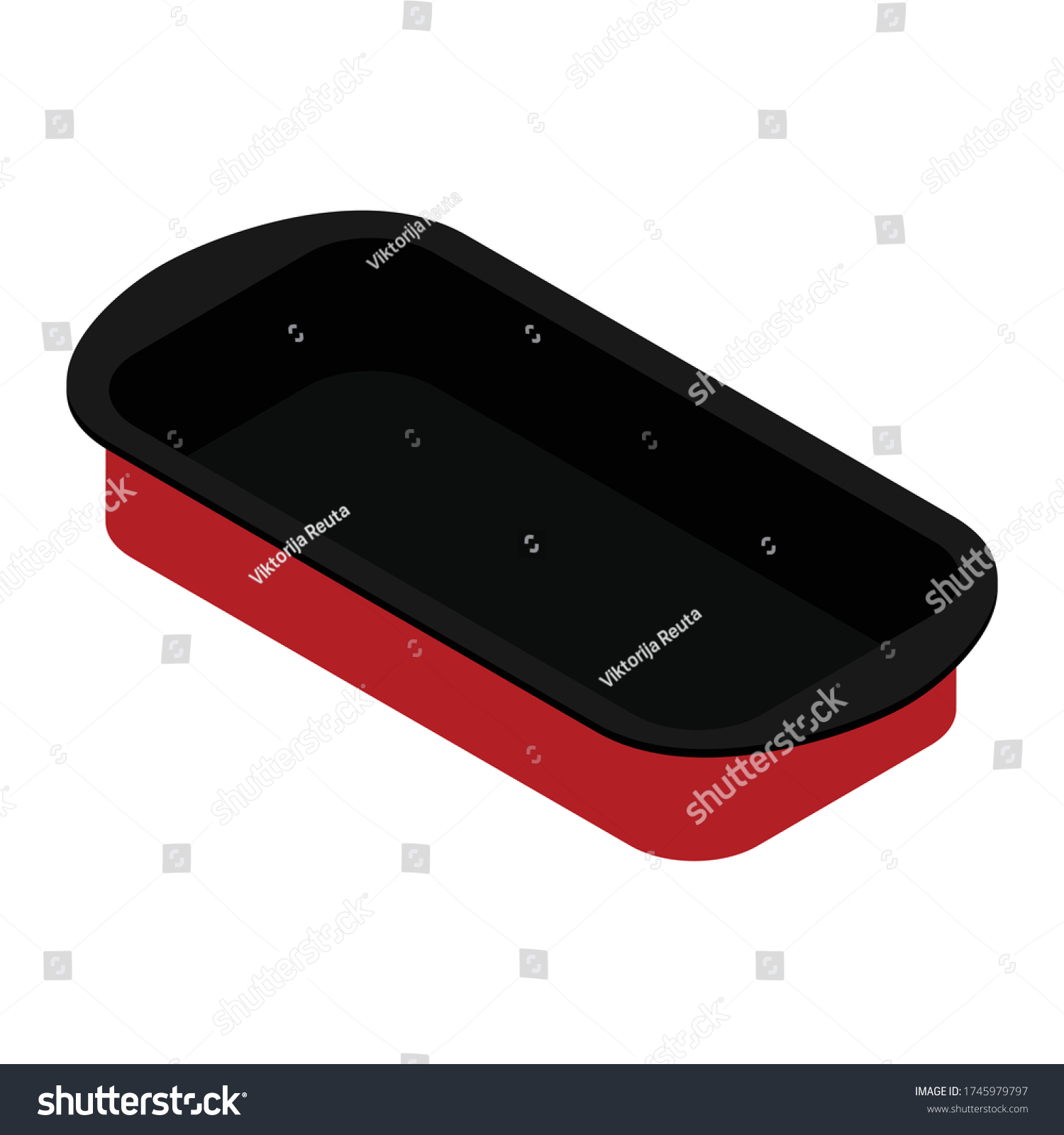 Empty Baking Tray Isolated On White Stock Vector (Royalty Free ...