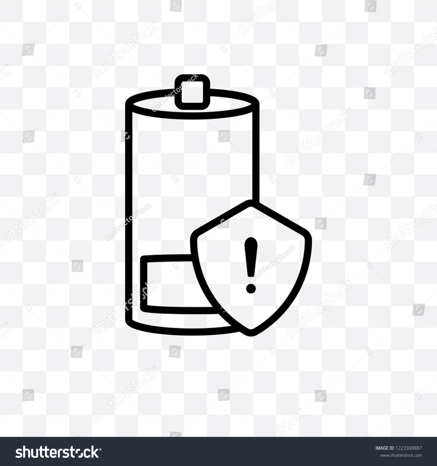 Empty Battery Vector Linear Icon Isolated Stock Vector (Royalty Free ...