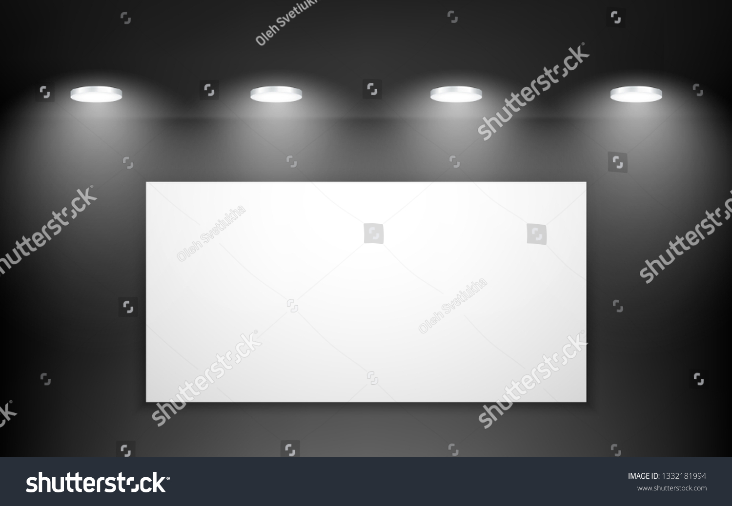 Empty Black Studio Room Interior Clean Stock Vector (Royalty Free ...