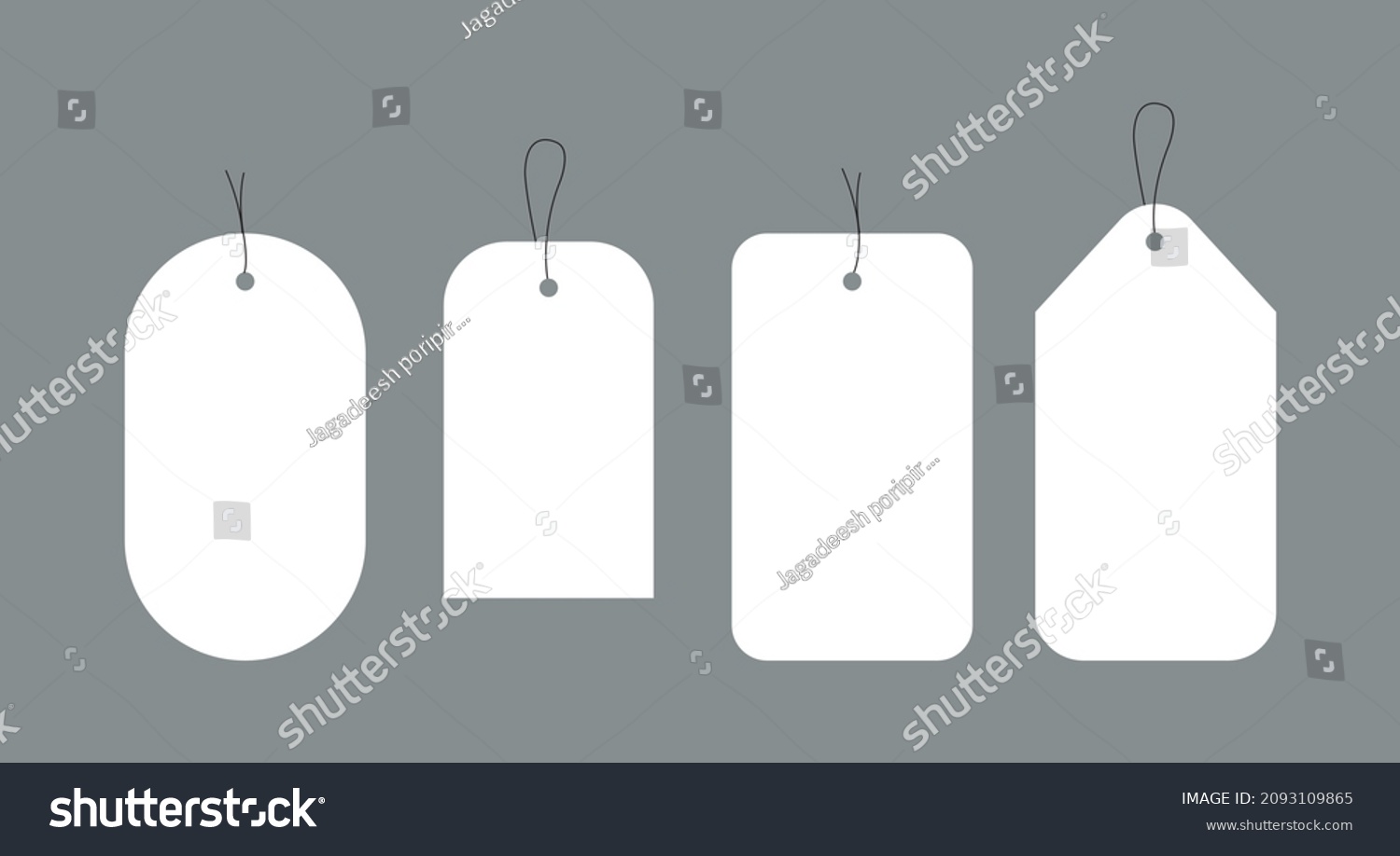 Empty Brand Tags Vector Grey Background Stock Vector (Royalty Free ...