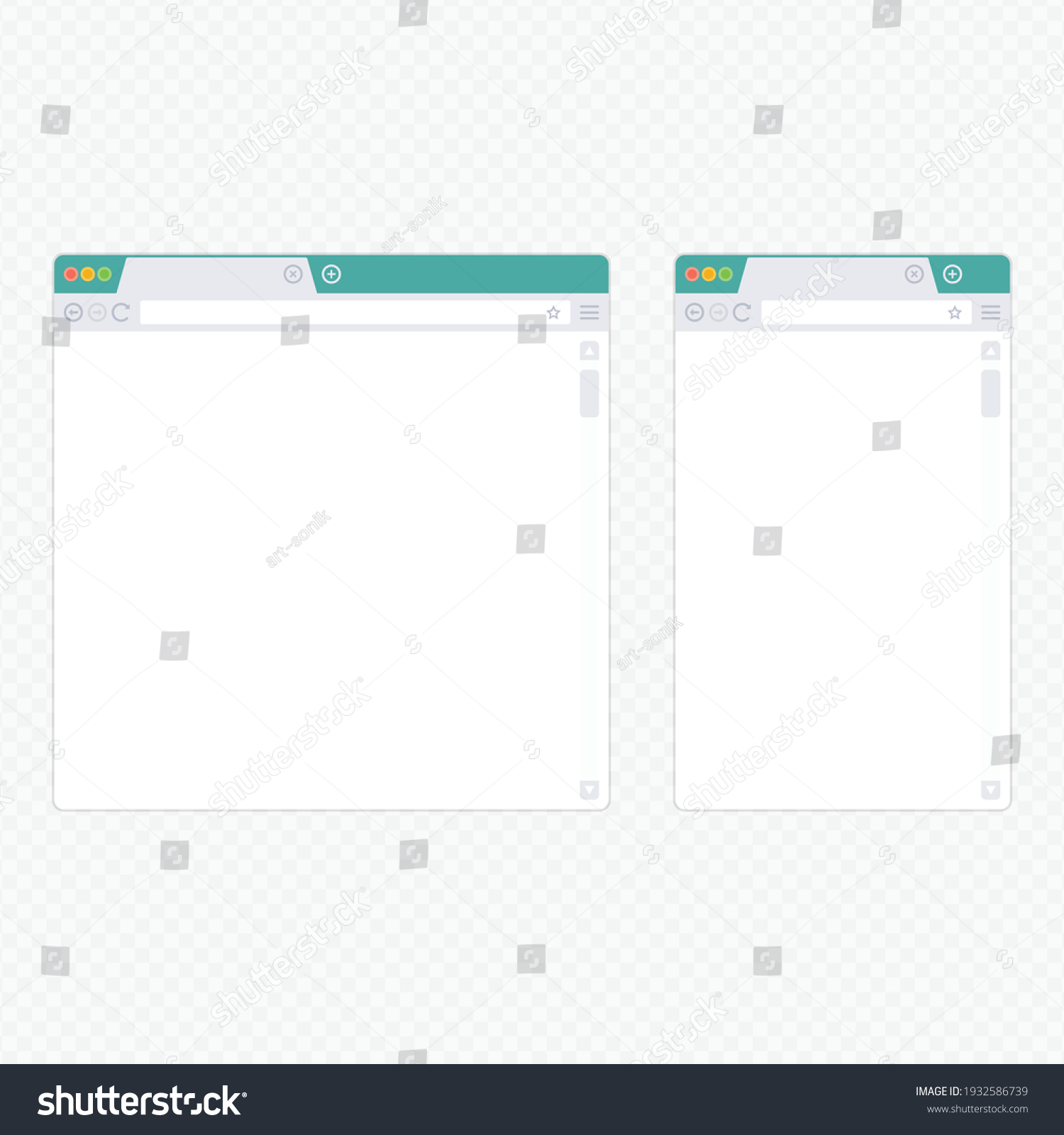 Empty Browser Window Flat Style Vector Stock Vector (Royalty Free ...