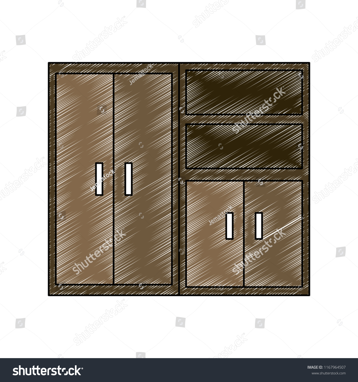 Empty Cabinet Isolated Scribble Stock Vector (Royalty Free) 1167964507 ...