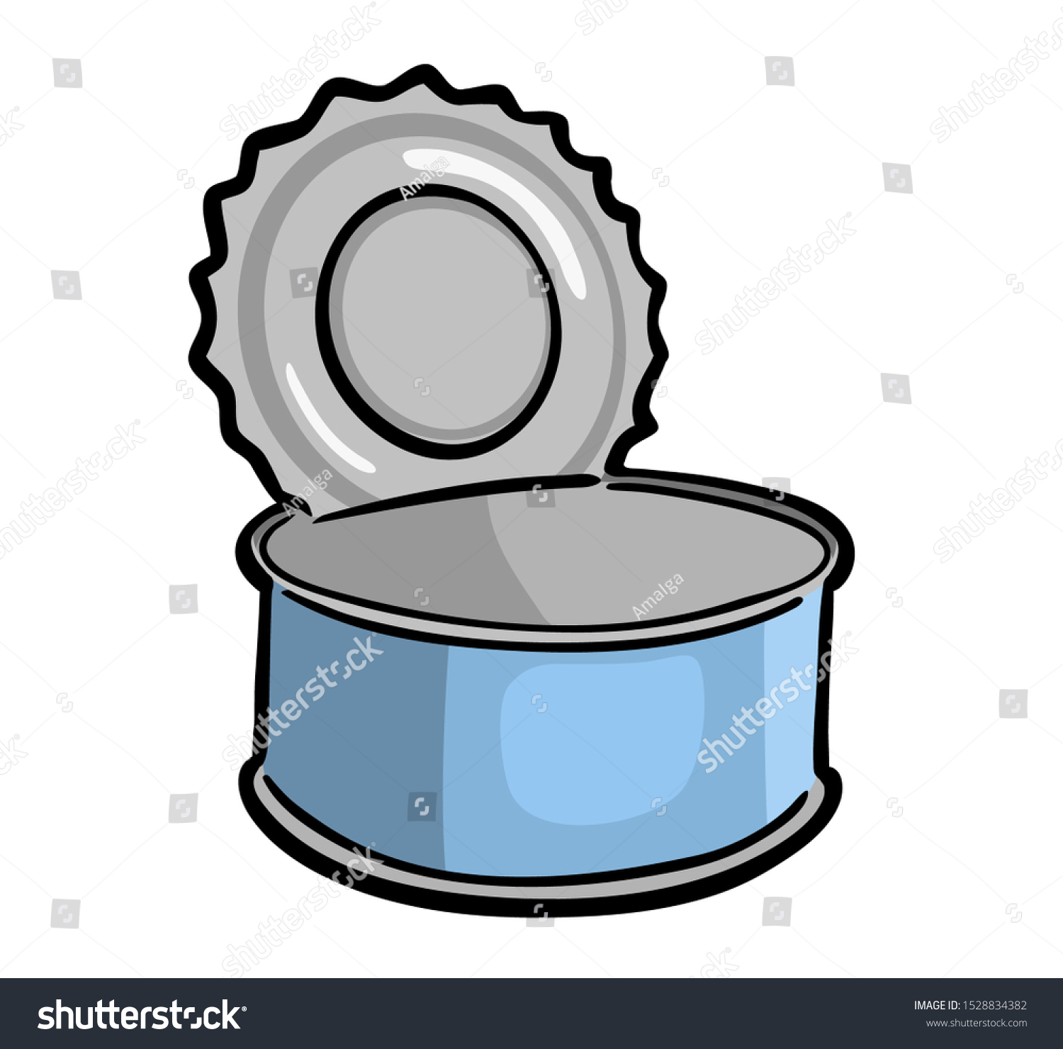 Empty Cartoon Tin Vector Illustration Isolated: vector de stock (libre ...