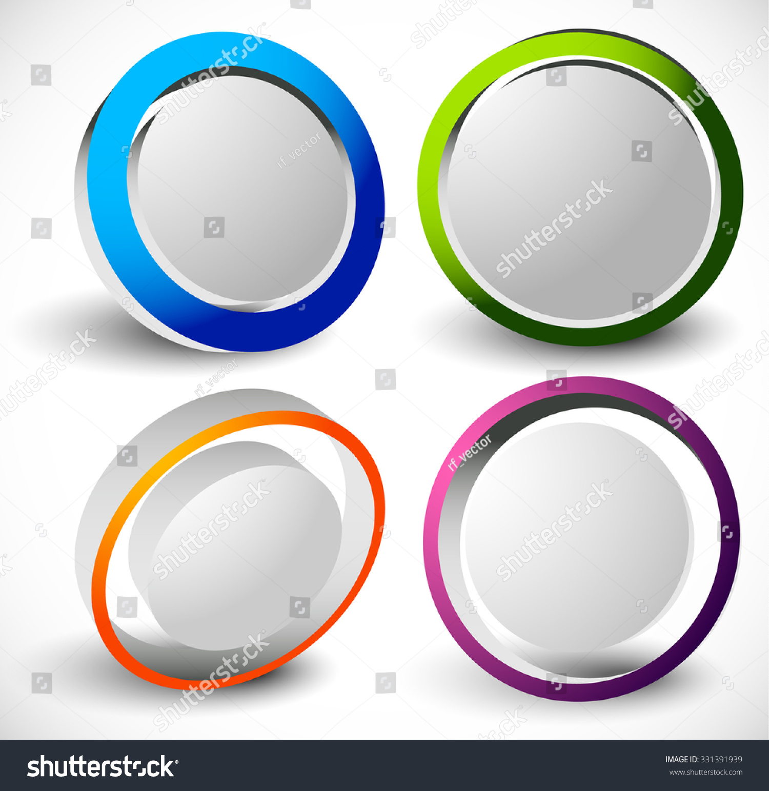 Empty Circle Design Elements Icon Button Stock Vector (Royalty Free ...