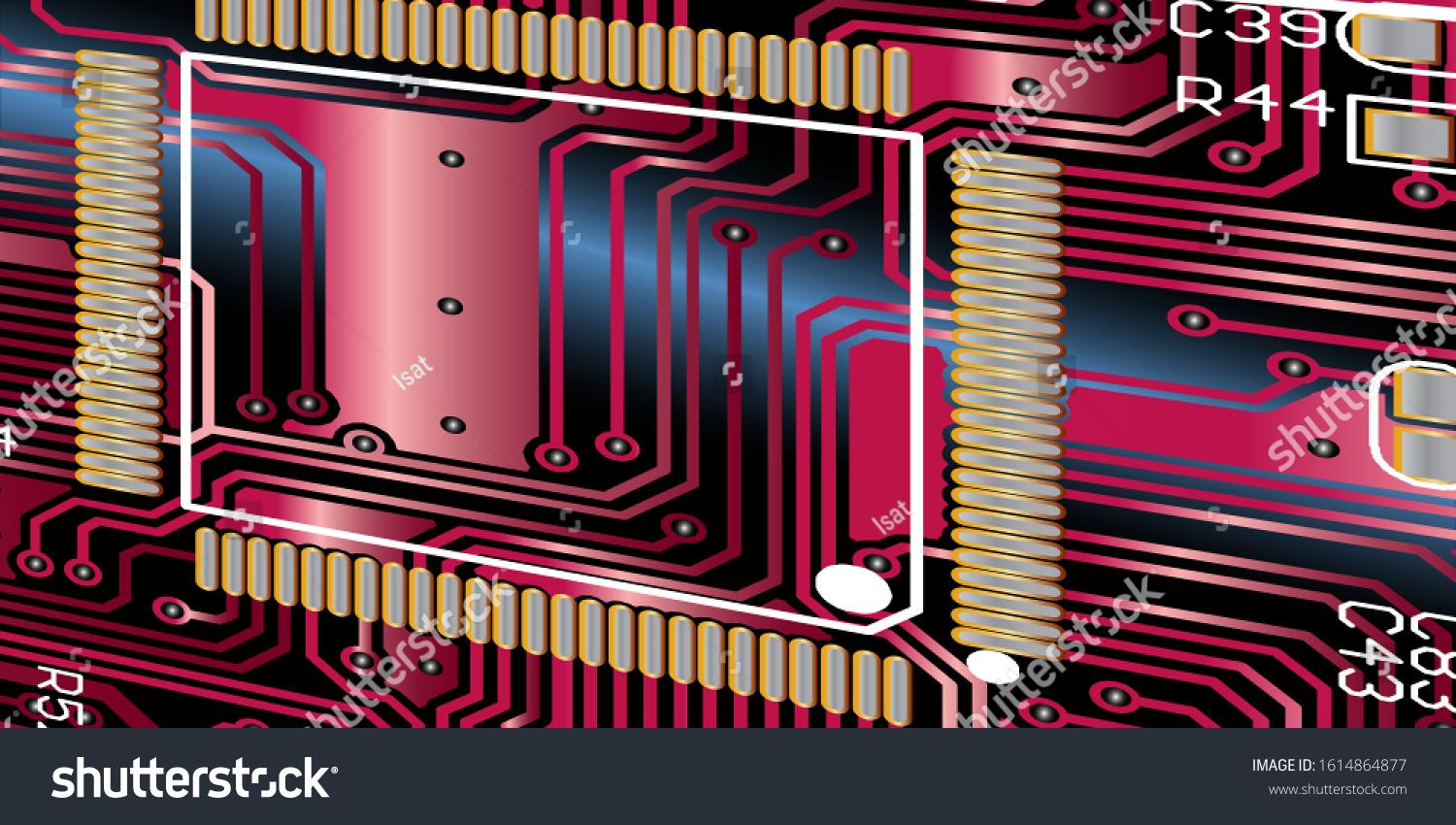Empty Circuit Board Red Colour Pcb: vector de stock (libre de regalías ...