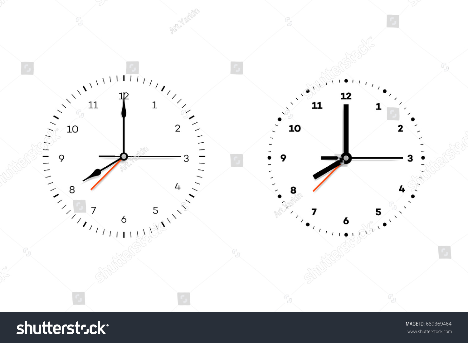 Empty Clock Face Isolated On White Stock Vector (Royalty Free ...