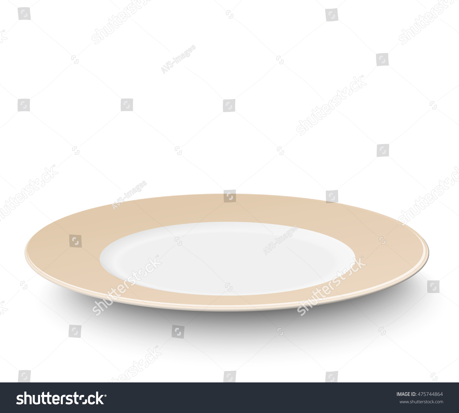 Empty Color Plate Isolated On White Stock Vector (Royalty Free) 475744864