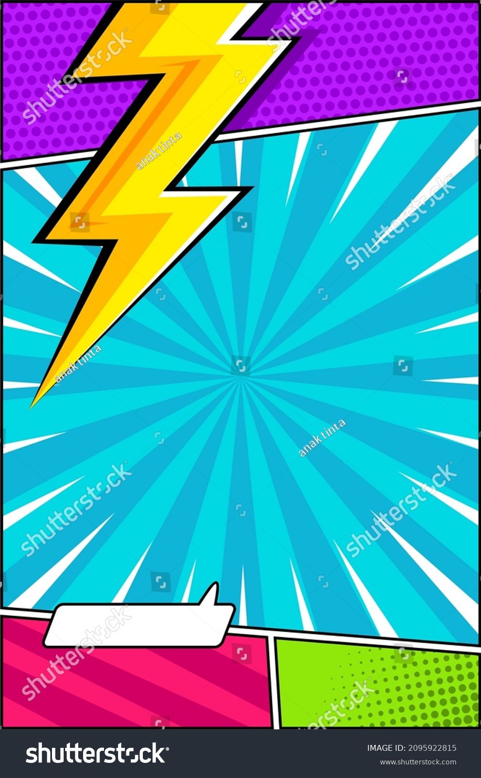 Empty Comic Magazine Cover Template Design Stock Vector (Royalty Free ...