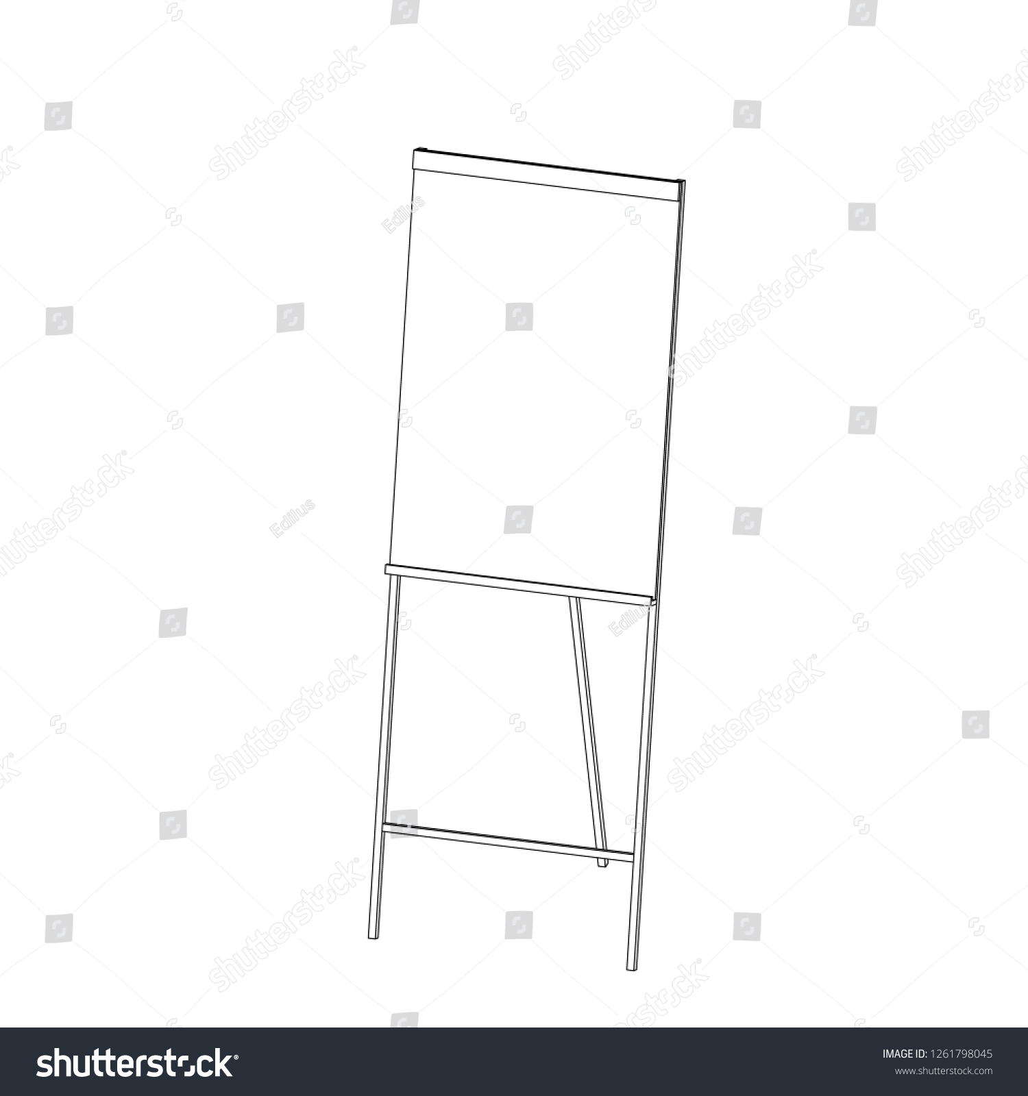 Empty Flip Chart Vector Outline Illustration 스톡 벡터(로열티 프리) 1261798045 ...