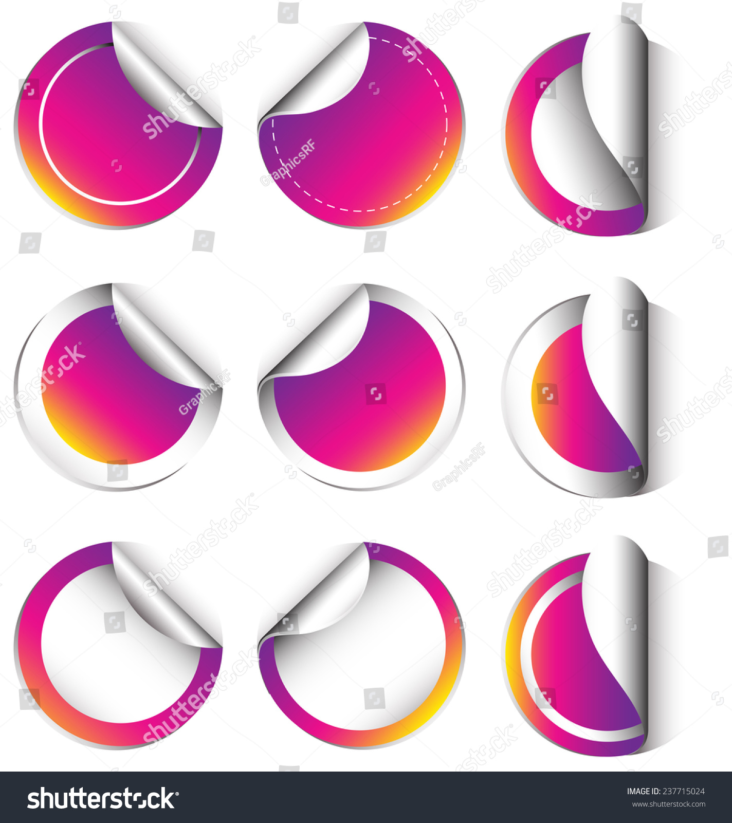 Empty Flipped Label Template On White Stock Vector (Royalty Free ...