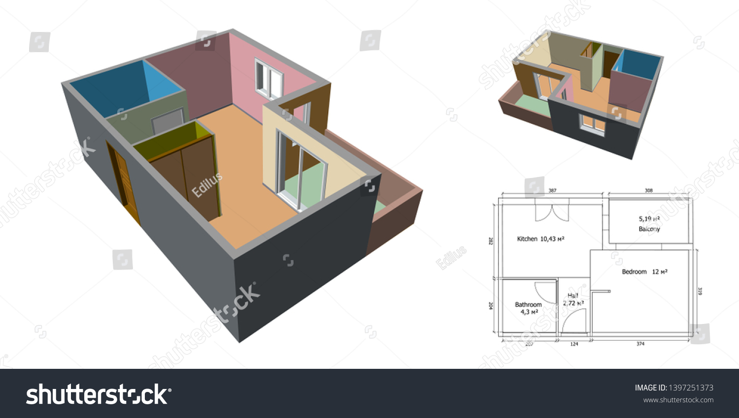 Empty Floor Plan Isolated On White: เวกเตอร์สต็อก (ปลอดค่าลิขสิทธิ์ ...