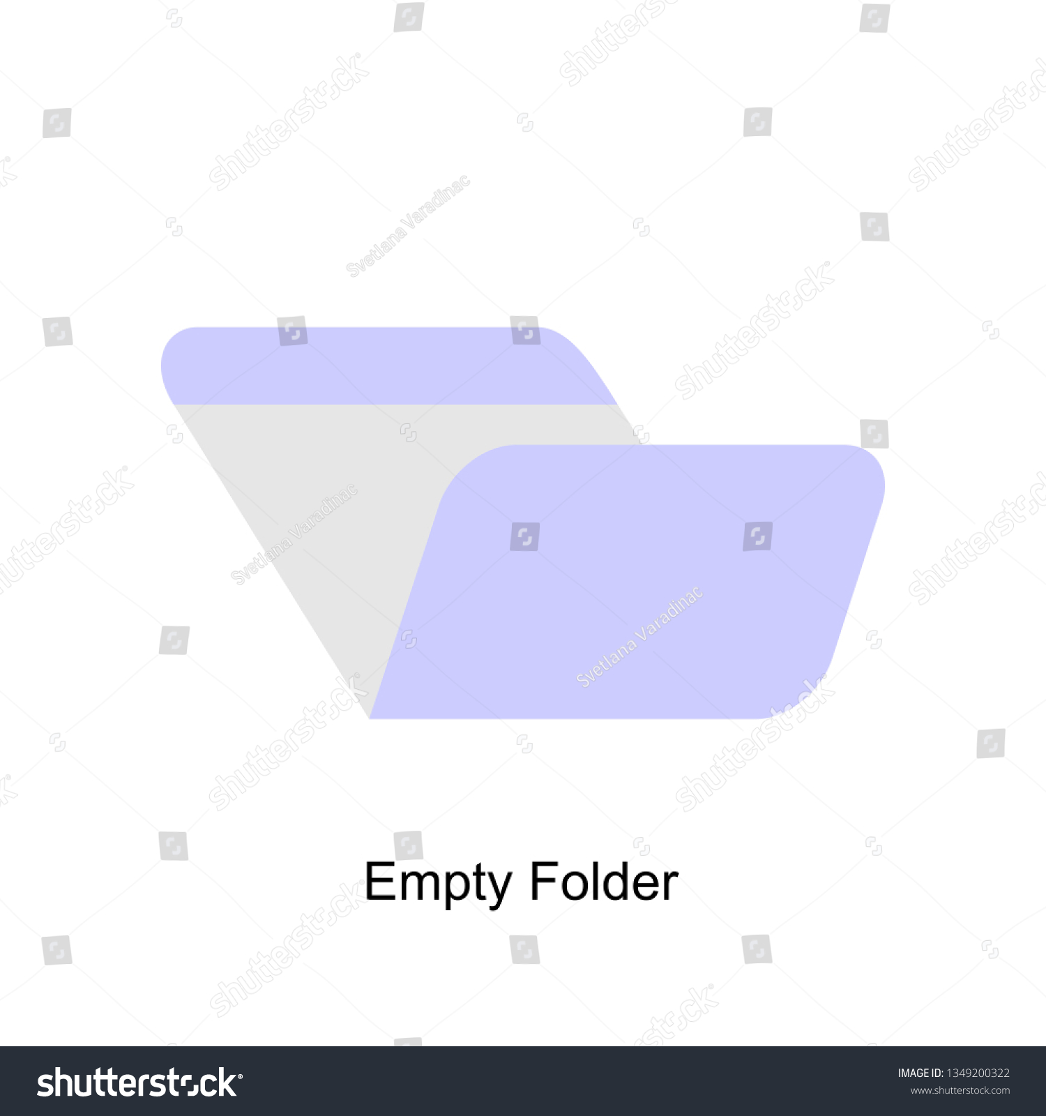 Empty Folder Icon Trendy Flat Style: vector de stock (libre de regalías ...