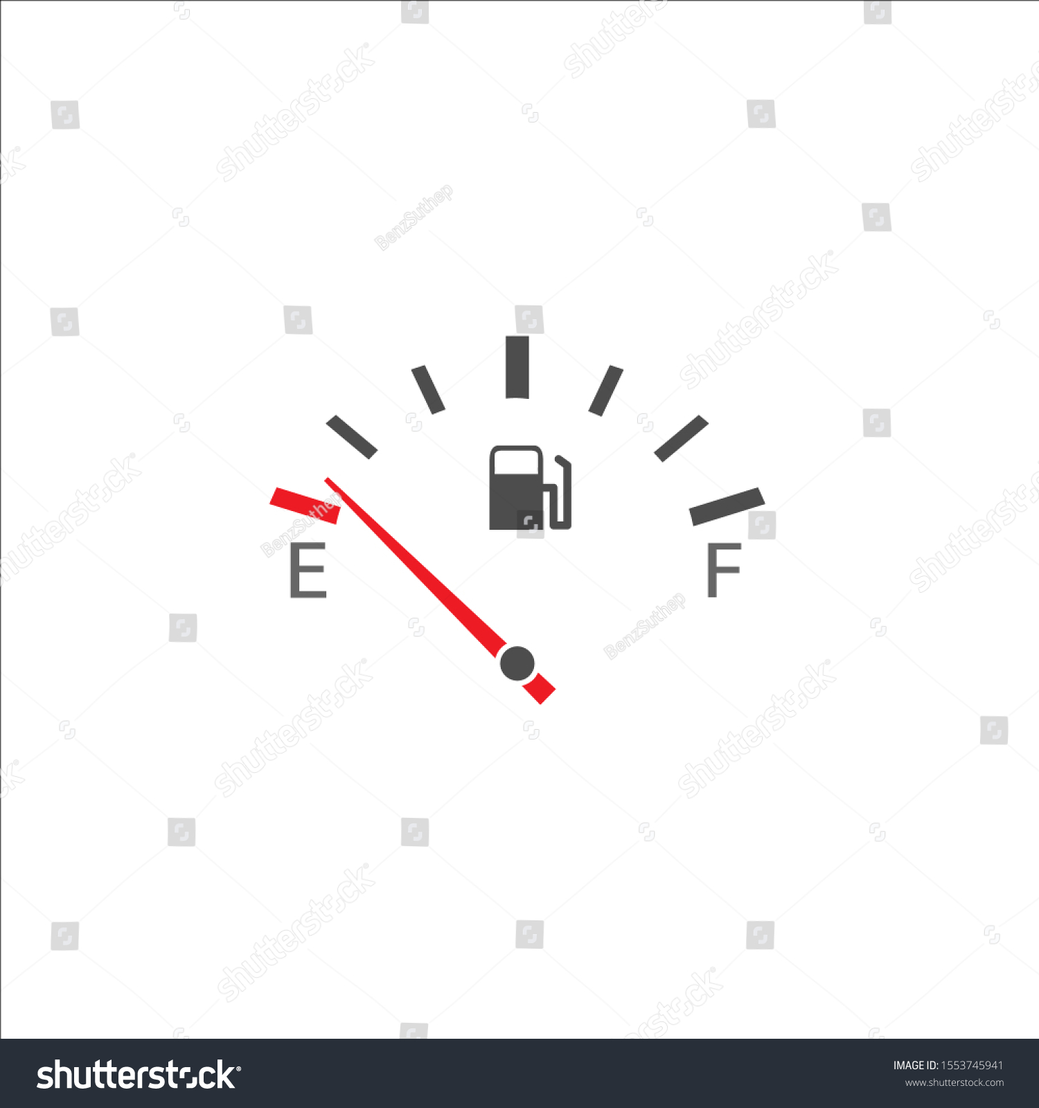 Empty Fuel Tank Indicator Empty Fuel Stock Vector (Royalty Free) 1553745941