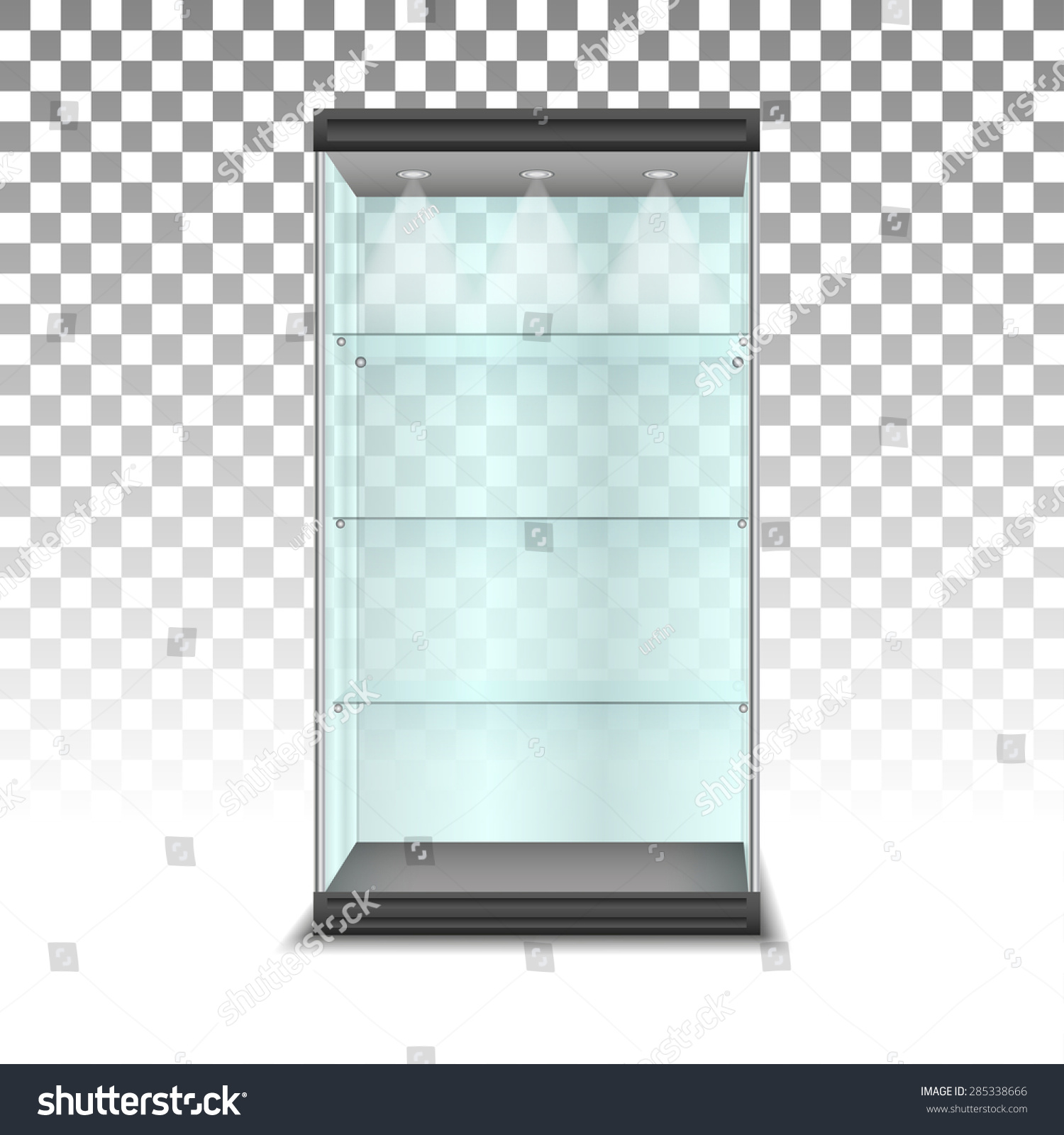 Empty Glass Cabinet Shelves Vector Stock Vector (Royalty Free) 285338666