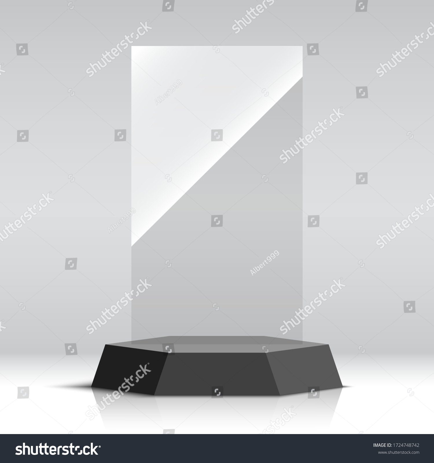 Empty Glass Trophy Award Vector Illustration Stock Vector (Royalty Free ...